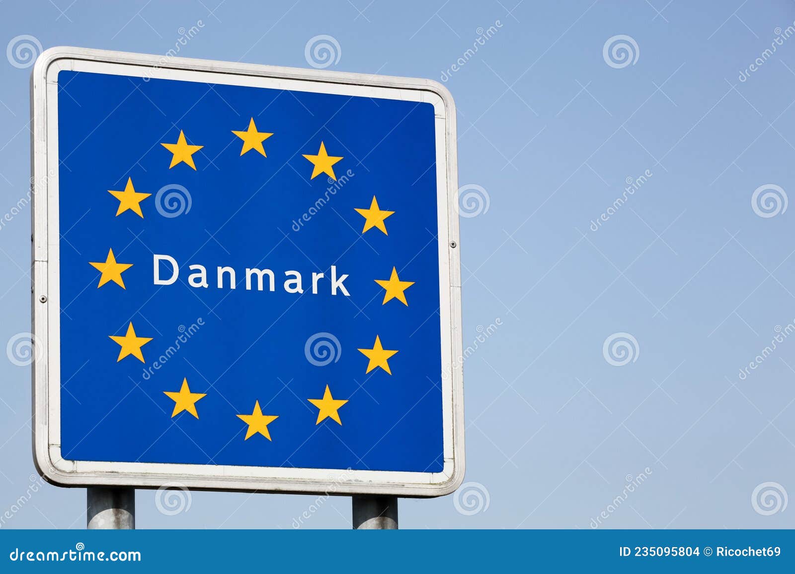 Border Road Sign of Denmark Stock Photo - Image of europe, sign: 235095804