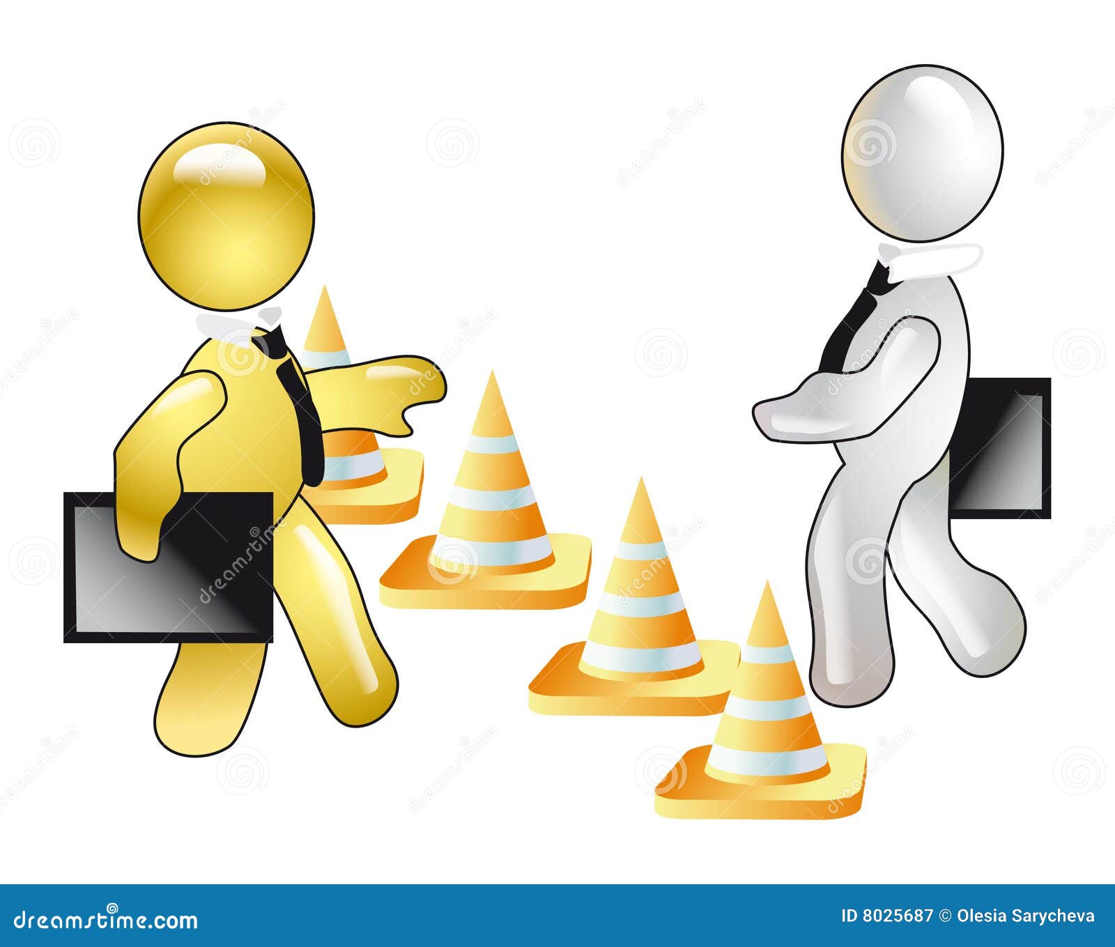Border of Safety between Partners Stock Illustration - Illustration of ...