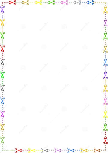 Border with scissors stock vector. Illustration of object - 74800912