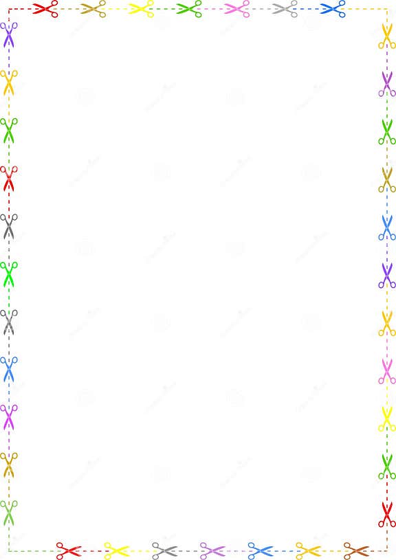 Border with scissors stock vector. Illustration of object - 74800912