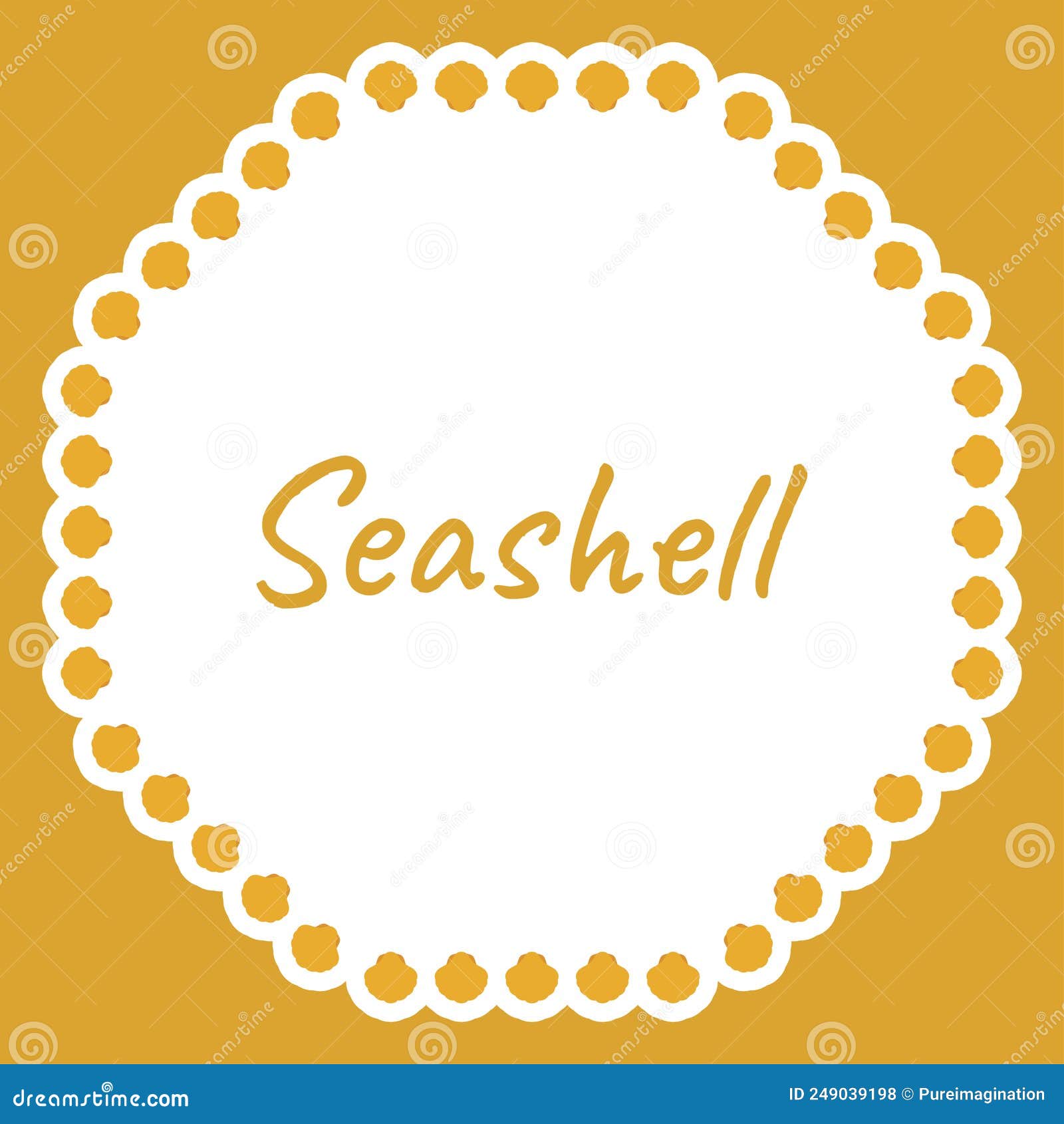 Border with Seashell for Banner, Poster, and Greeting Card Stock Vector ...