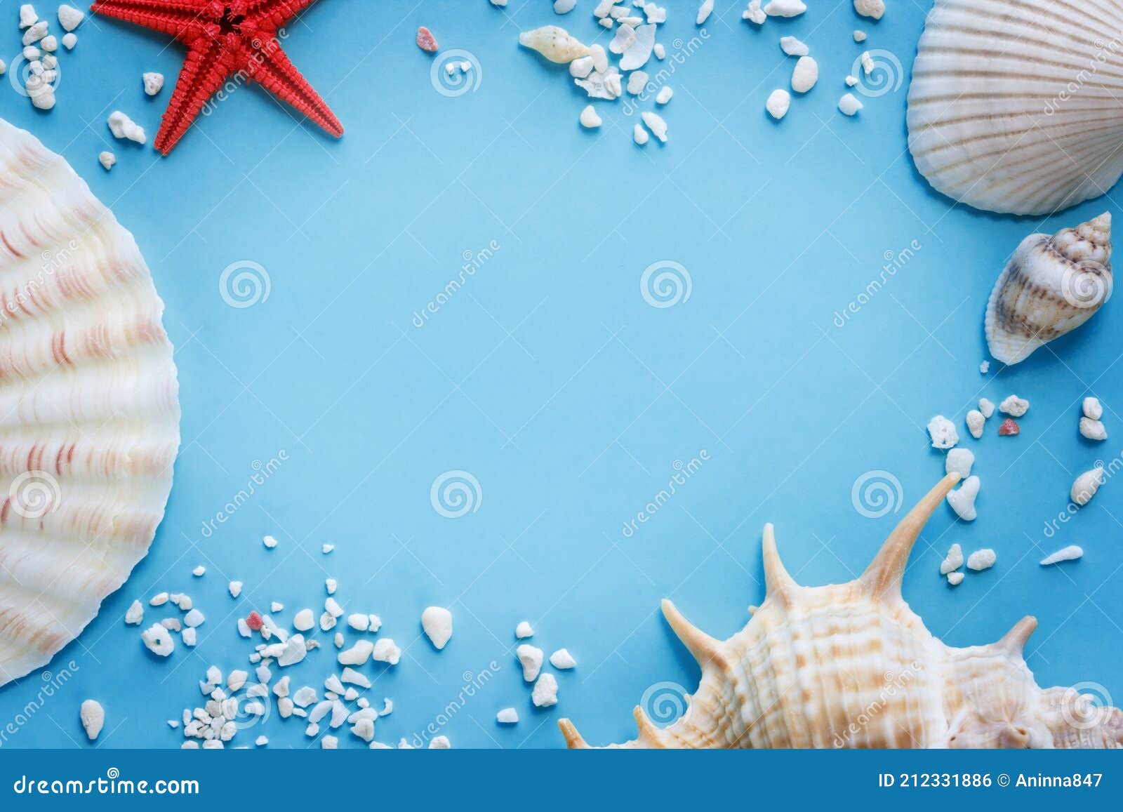 Border With Seashells With A Sand Background Royalty-Free Stock ...
