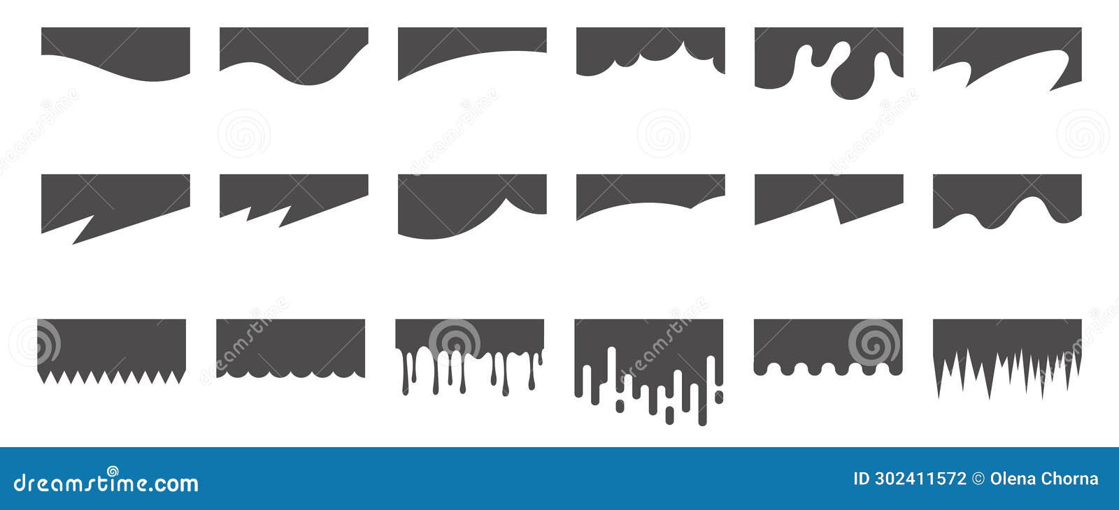 Border Shape for Website Design. Vector Banner Header and Separator ...