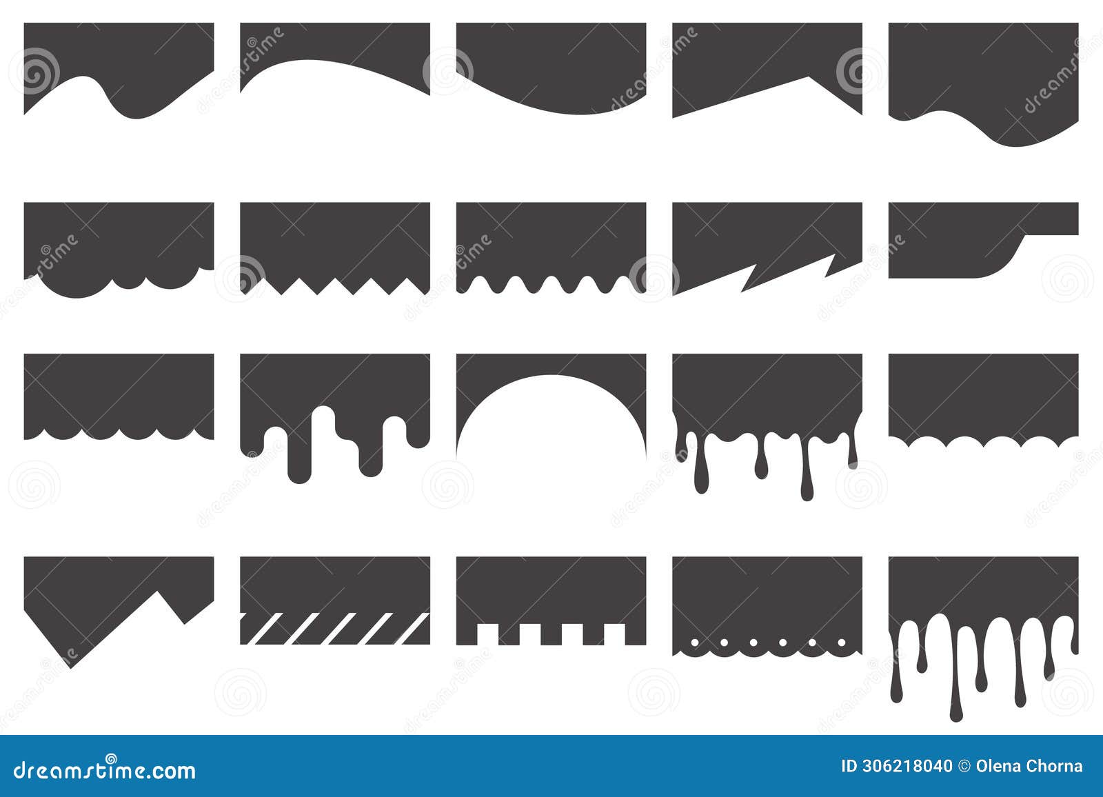 Border Shape for Website Design. Vector Banner Header and Separator ...