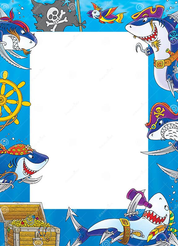 Border Sharks - Pirates stock illustration. Illustration of piratical ...