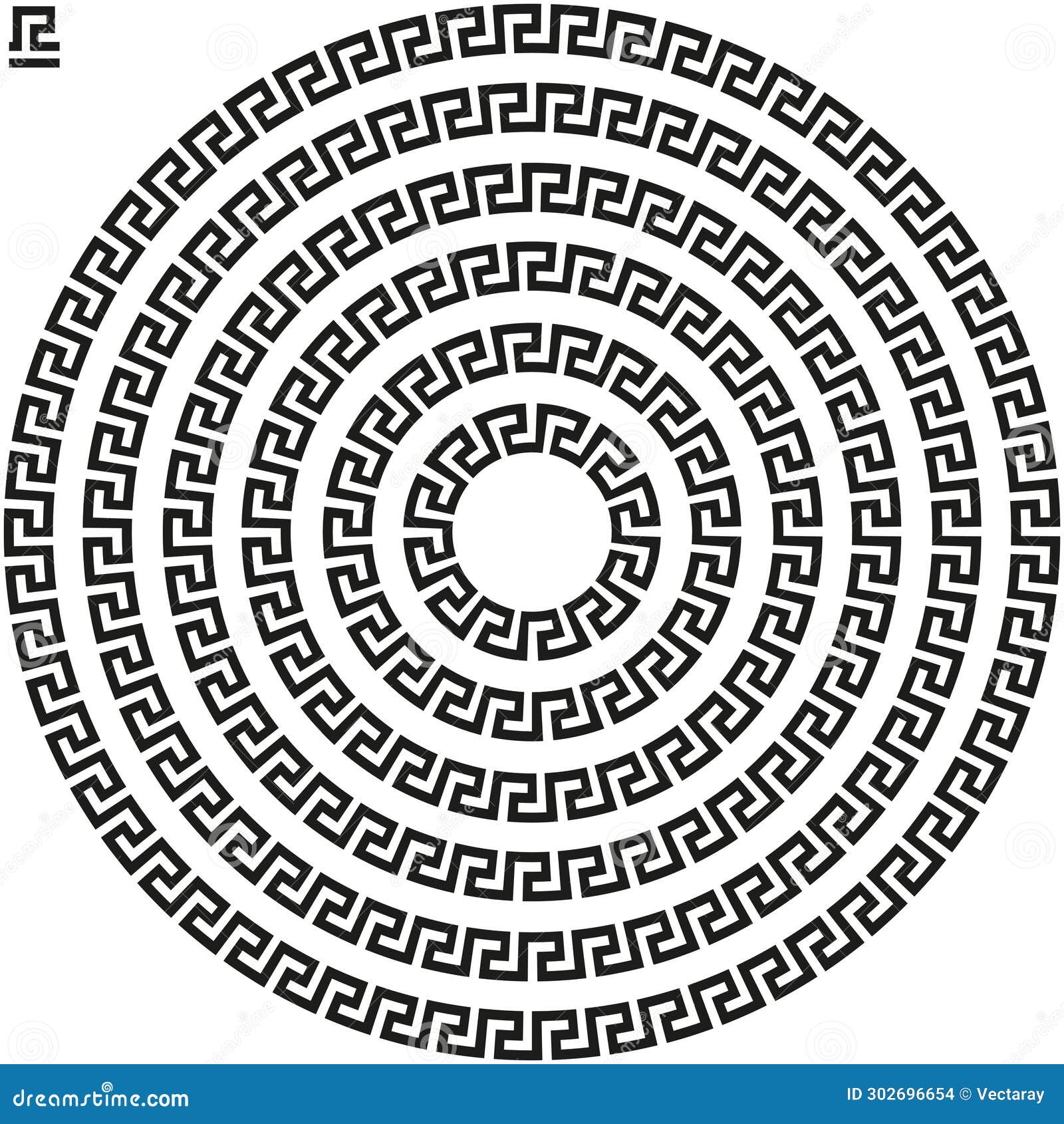 Vector Set of Round Greek Key Borders in Various Sizes Stock ...