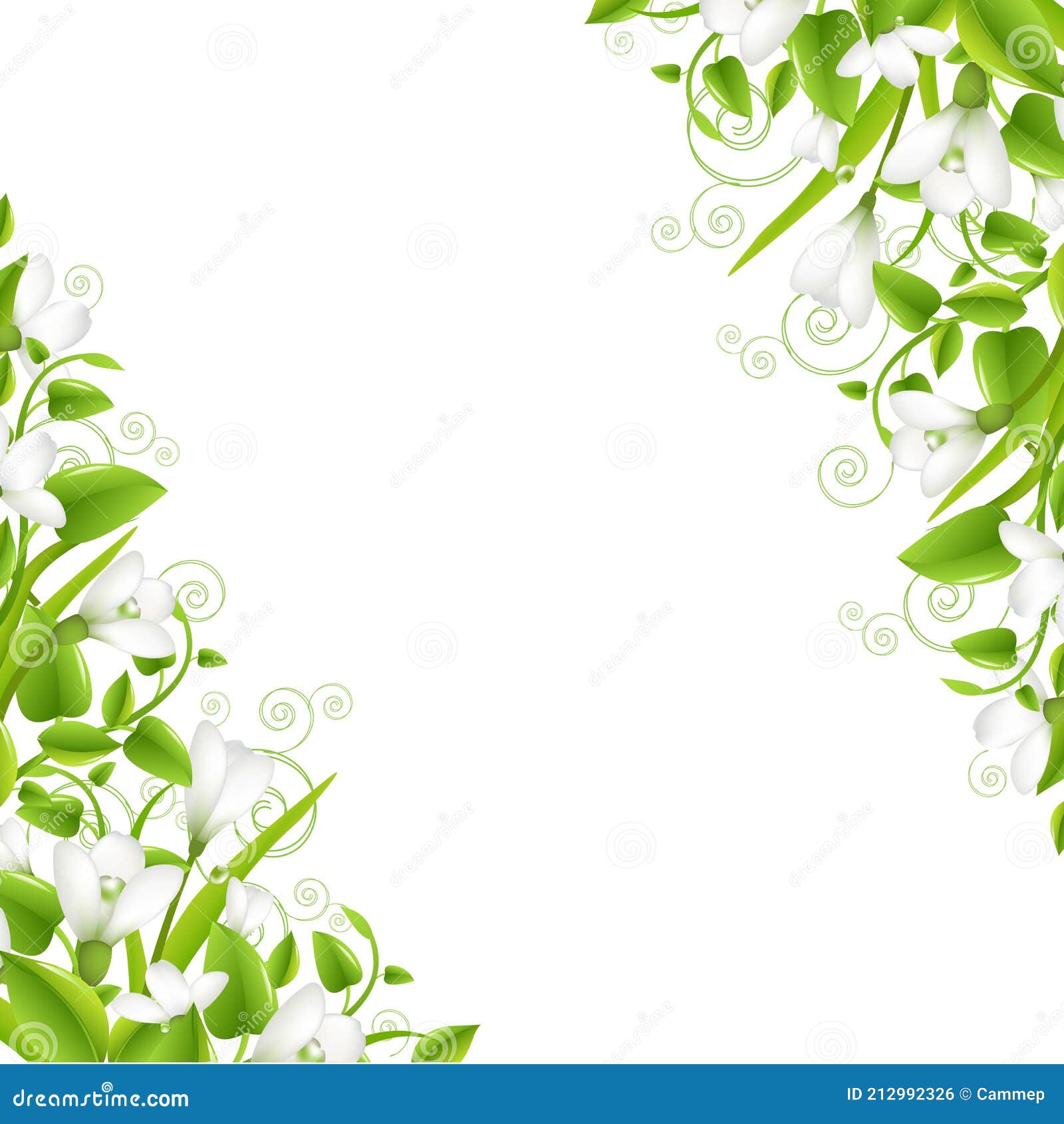 Border with Snowdrops stock vector. Illustration of objects - 212992326