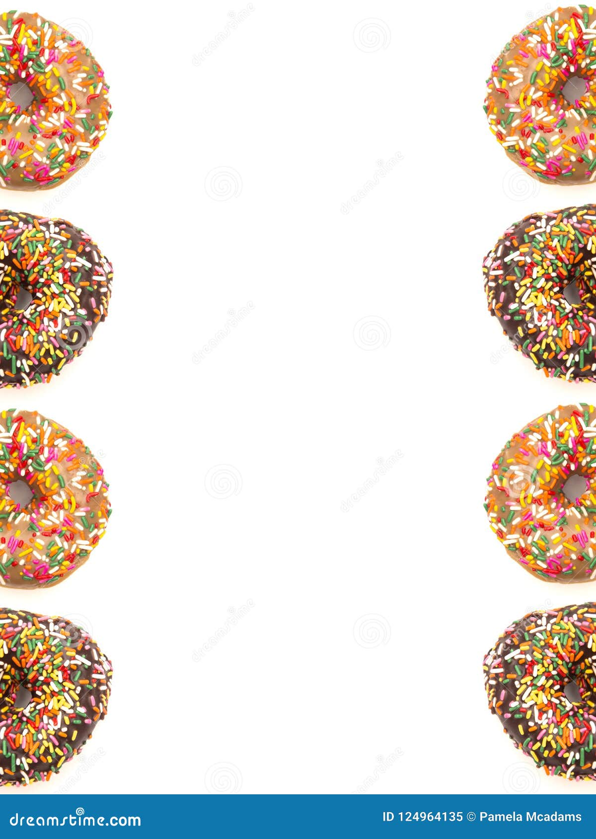 Border of Sprinkled Donuts stock image. Image of children - 124964135