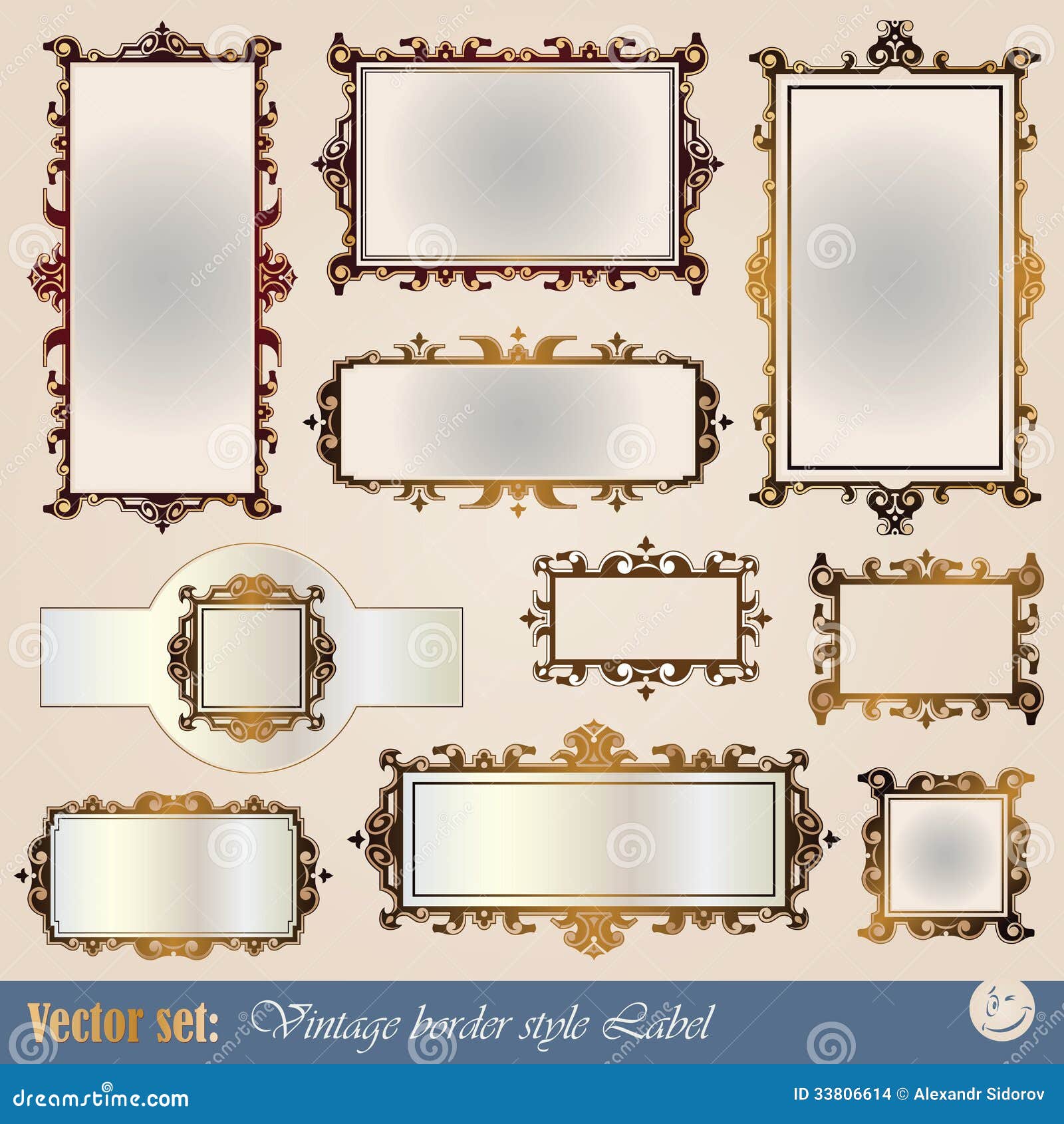 Border style labels stock vector. Illustration of nostalgia - 33806614