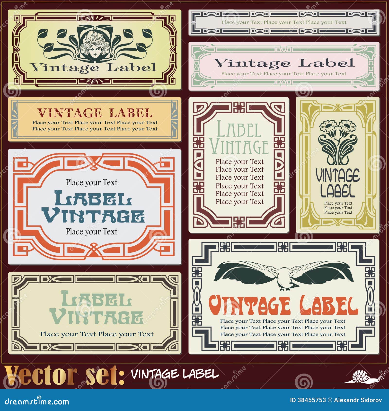 Border Style Labels on Different Topics Stock Vector - Illustration of ...