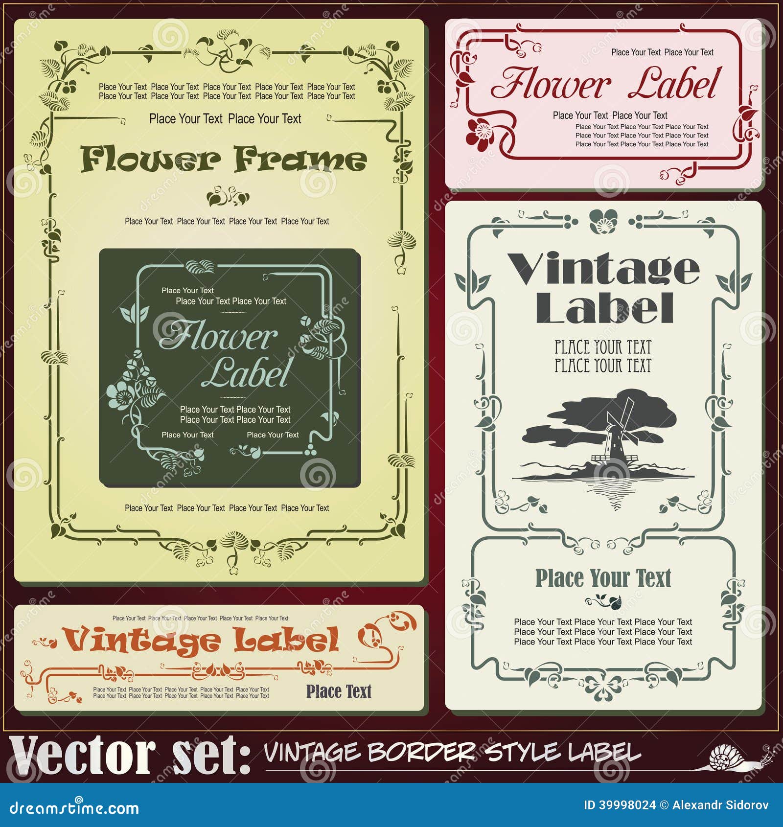 Border Style Labels on Different Topics Stock Vector - Illustration of ...