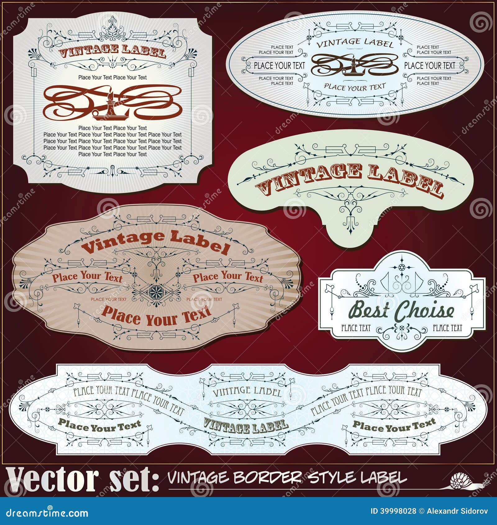 Border Style Labels on Different Topics Stock Vector - Illustration of ...