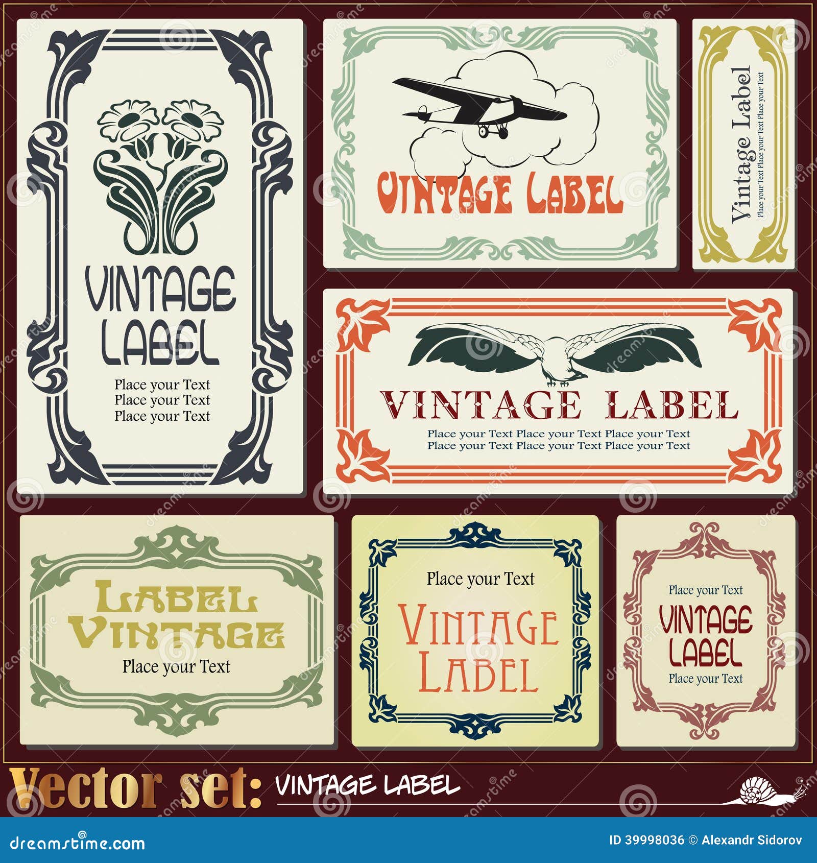 Border Style Labels on Different Topics Stock Vector - Illustration of ...