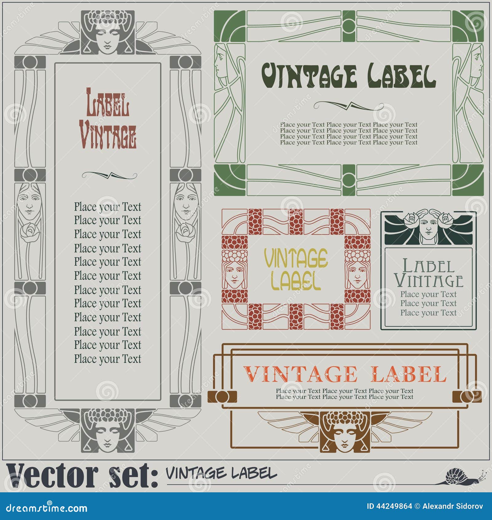 Border Style Labels on Different Topics Stock Vector - Illustration of ...