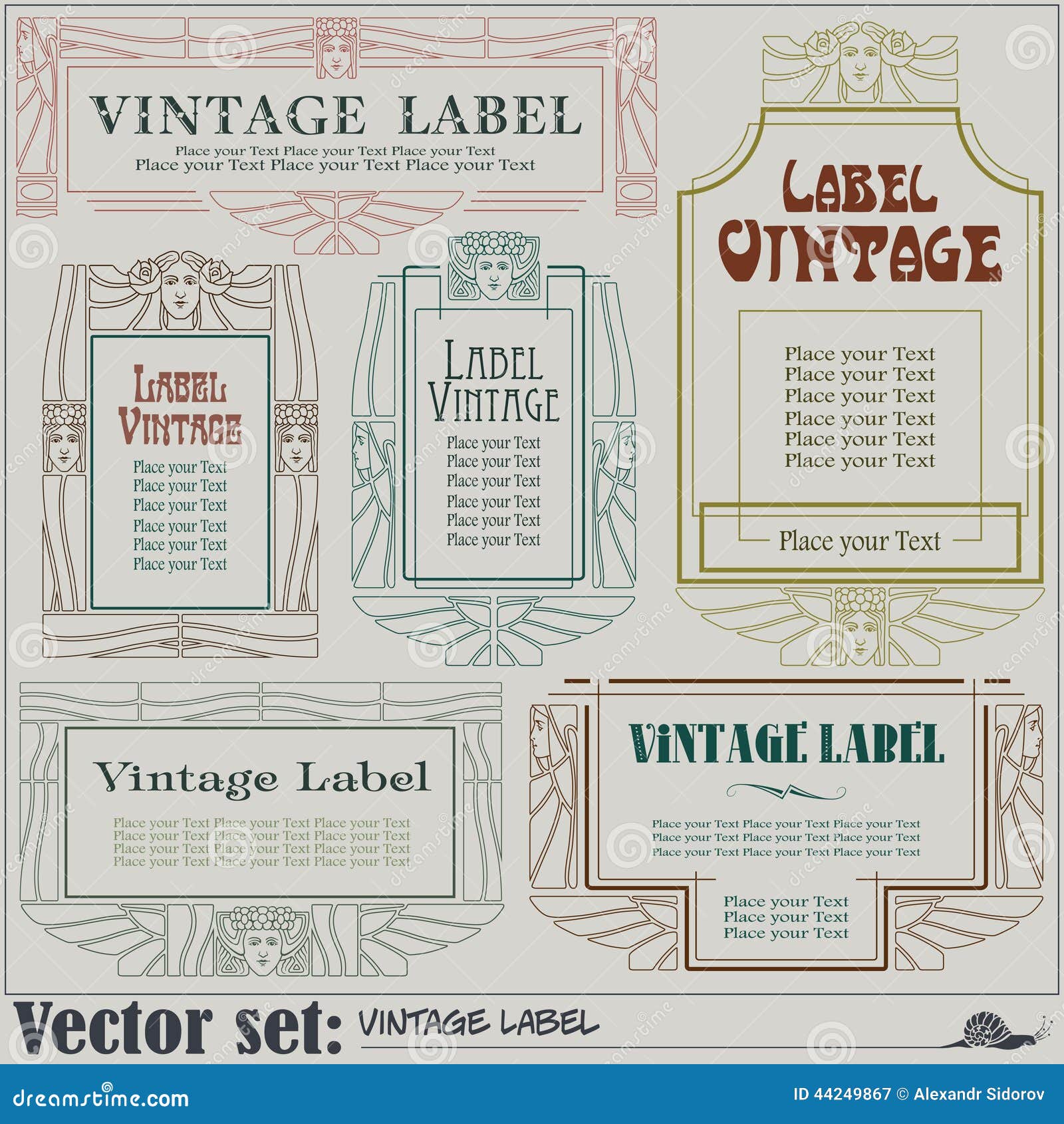 Border Style Labels on Different Topics Stock Vector - Illustration of ...