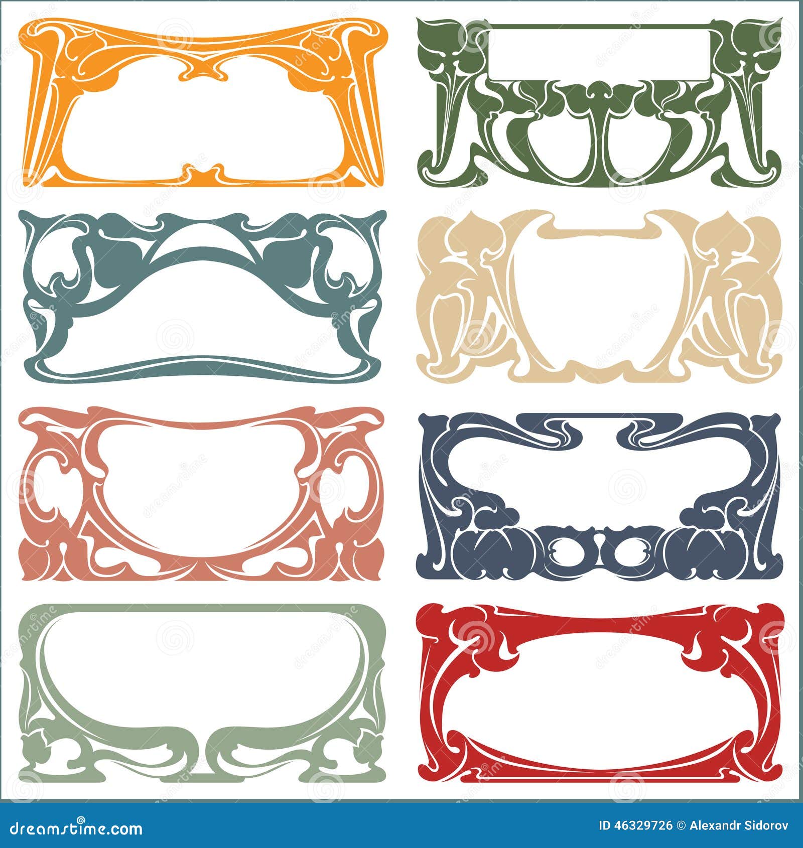 Border Style Labels On Different Topics With Flower Cartoon Vector ...