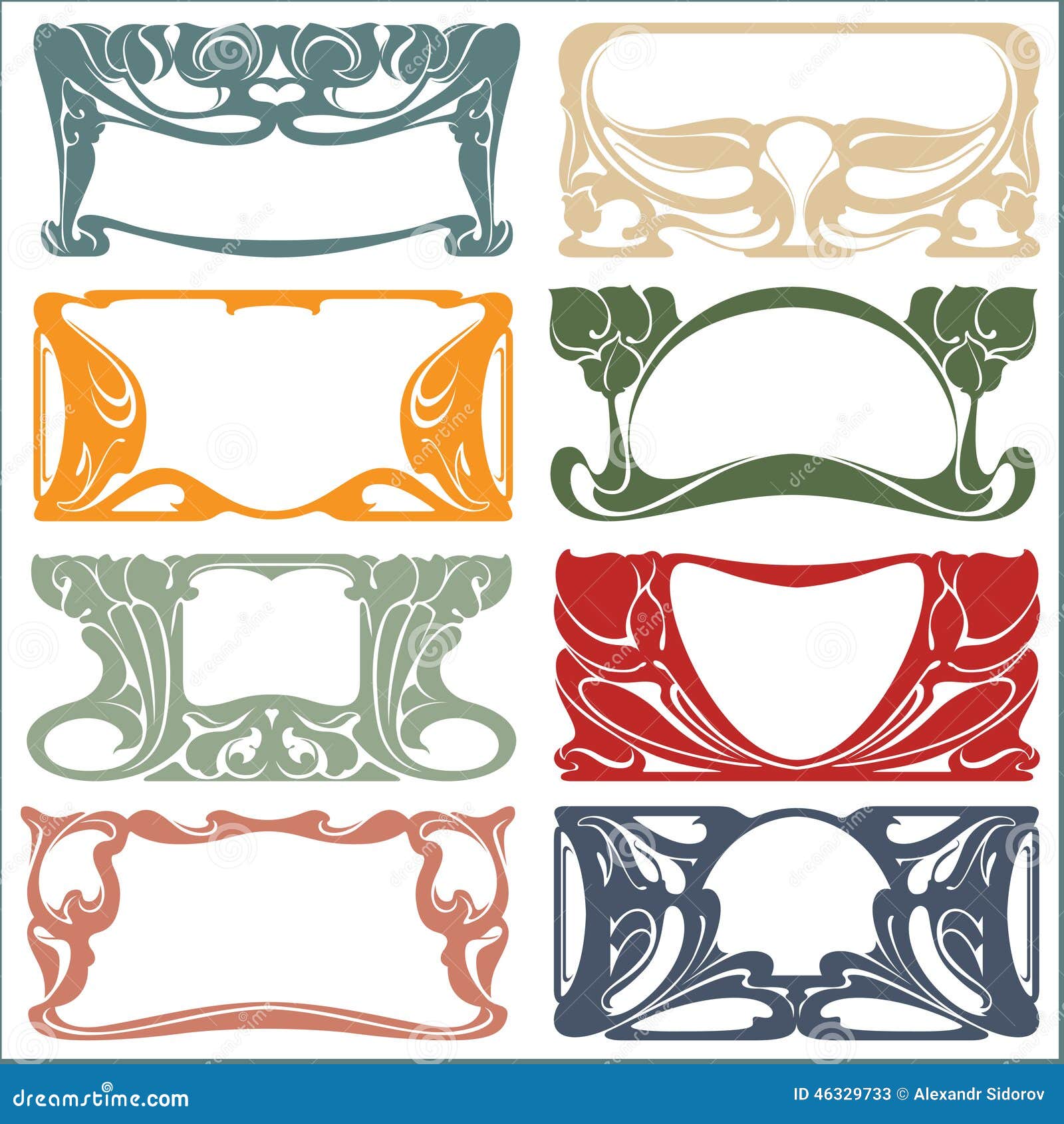 Border Style Labels On Different Topics With Flower Cartoon Vector ...