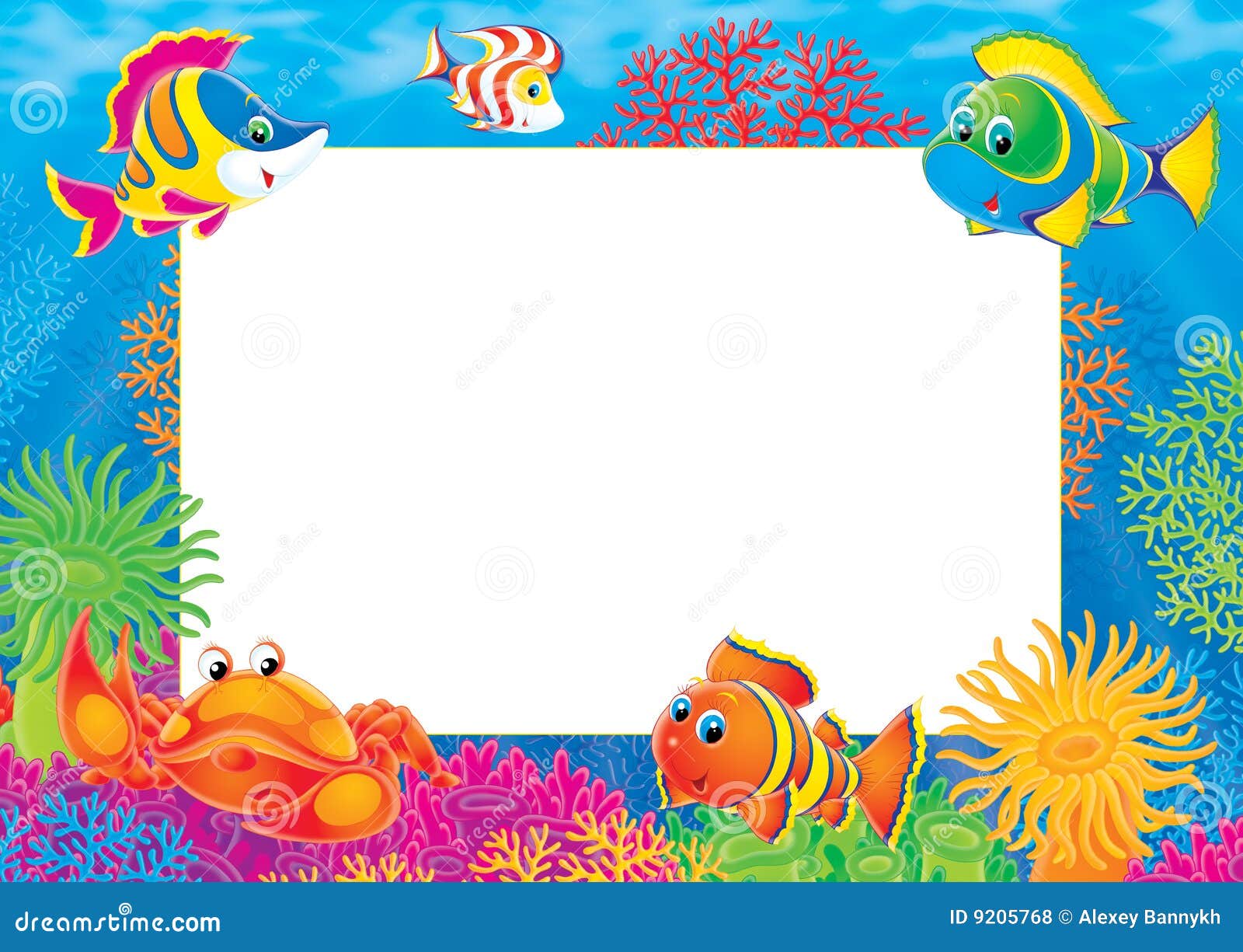 Border for summer photo stock illustration. Illustration of angelfish ...