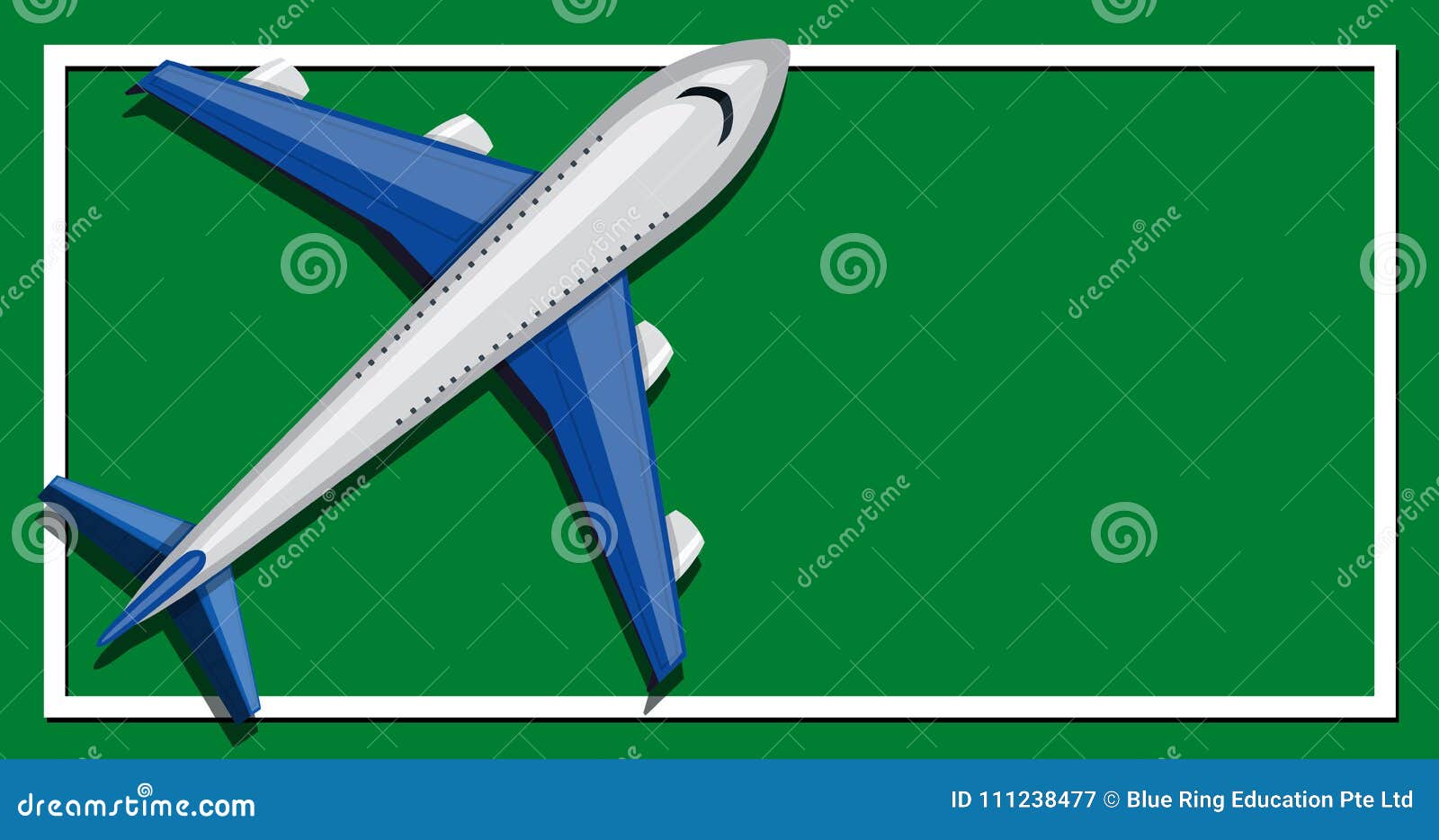 Border Template with Airplane Flying Stock Vector - Illustration of ...