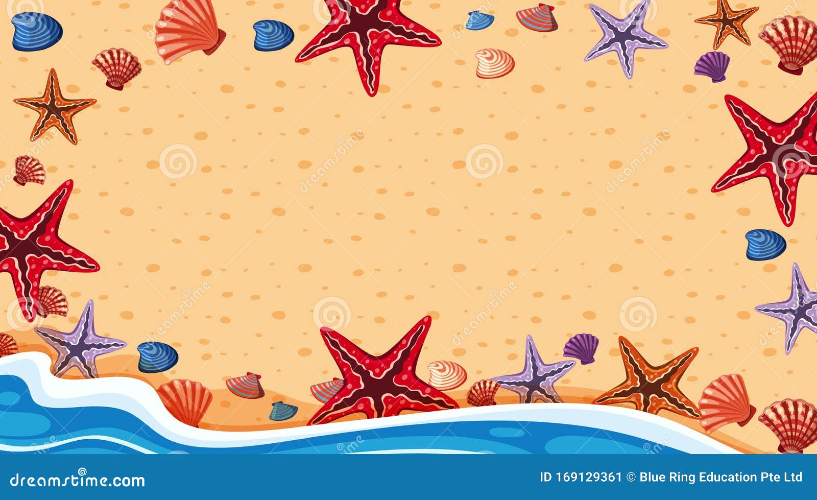 Border Template with Beach Scene in Background Stock Vector ...