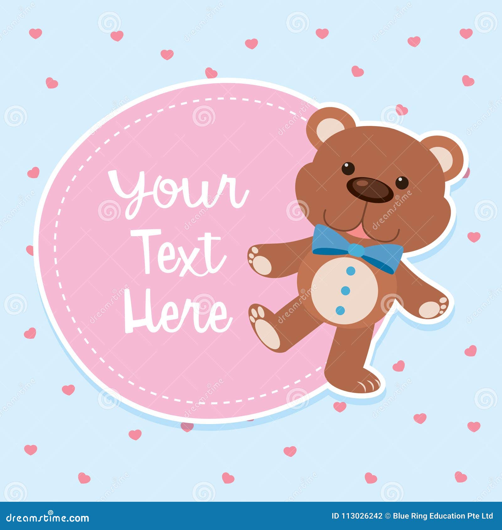 Border Template with Brown Teddybear Stock Vector - Illustration of ...
