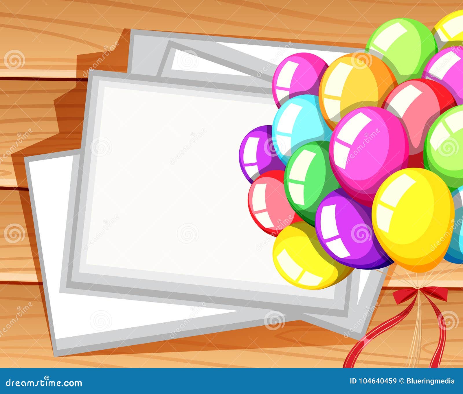 Border Template with Colorful Balloons Stock Vector - Illustration of ...