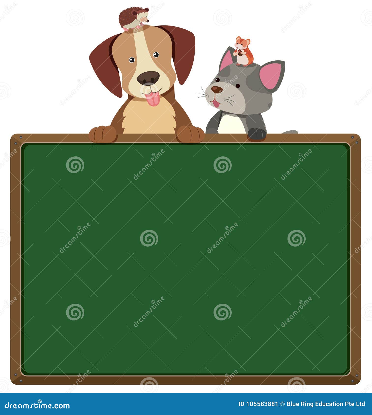 Border Template with Cute Pets Stock Vector - Illustration of design ...