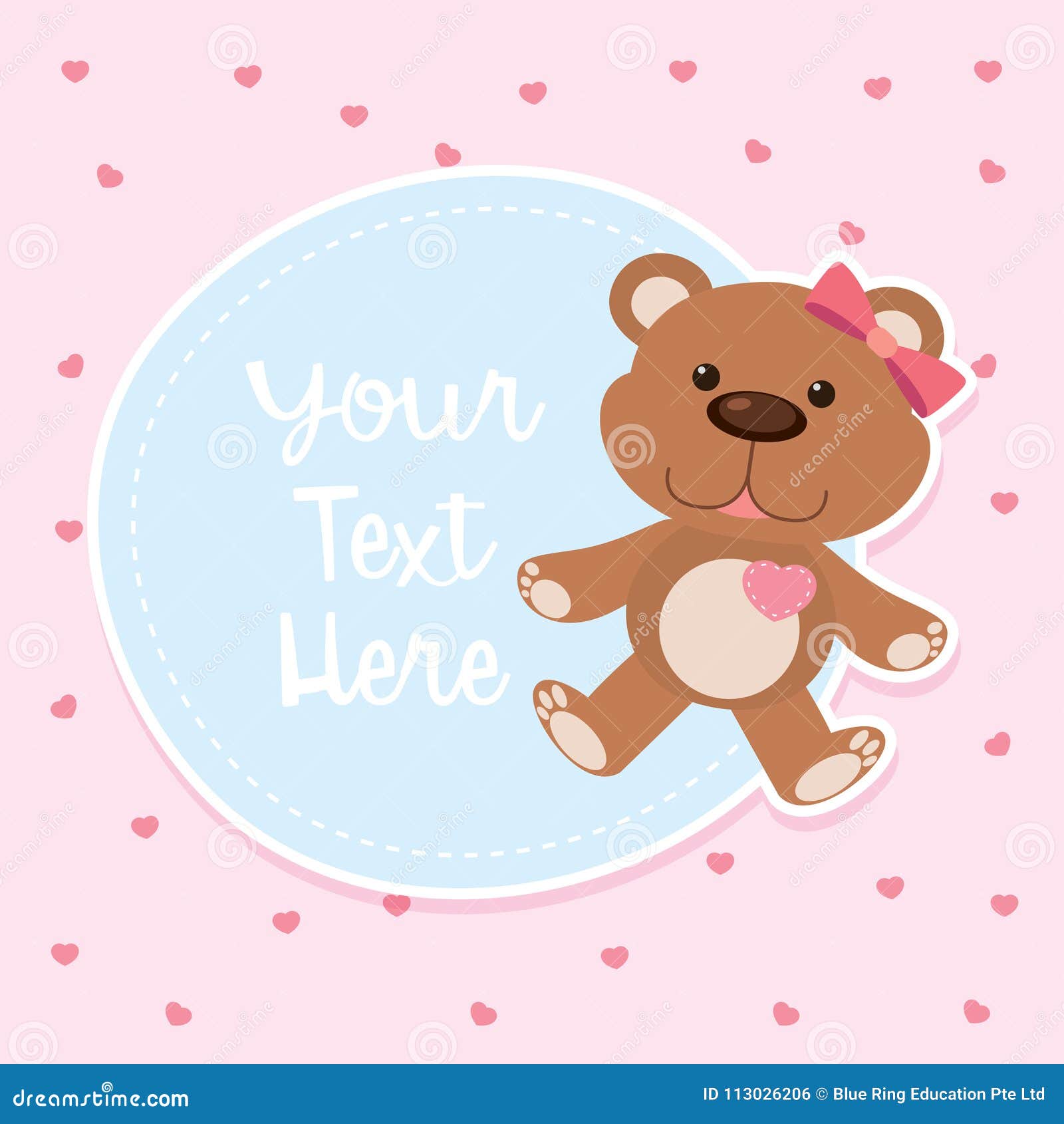 Border Template With Cute Teddybear Vector Illustration | CartoonDealer ...