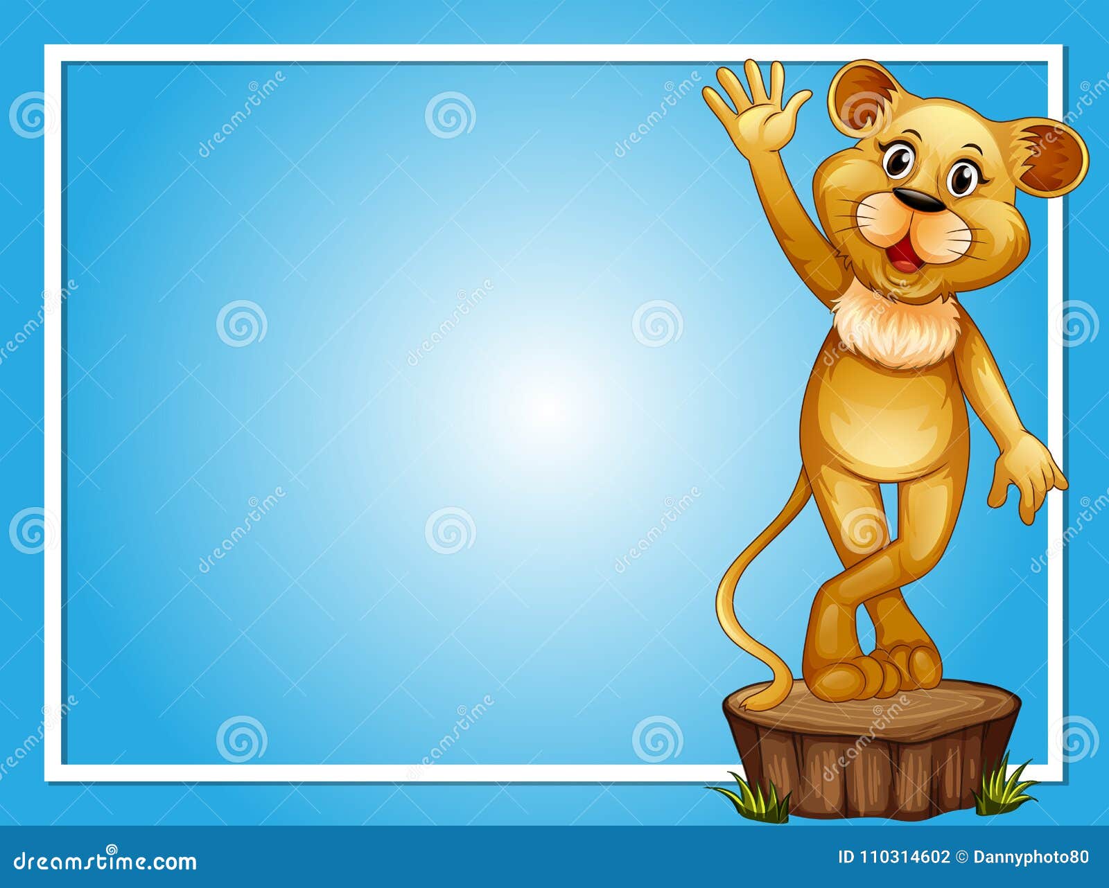 Border Template with Cute Tiger Cub Stock Vector - Illustration of ...