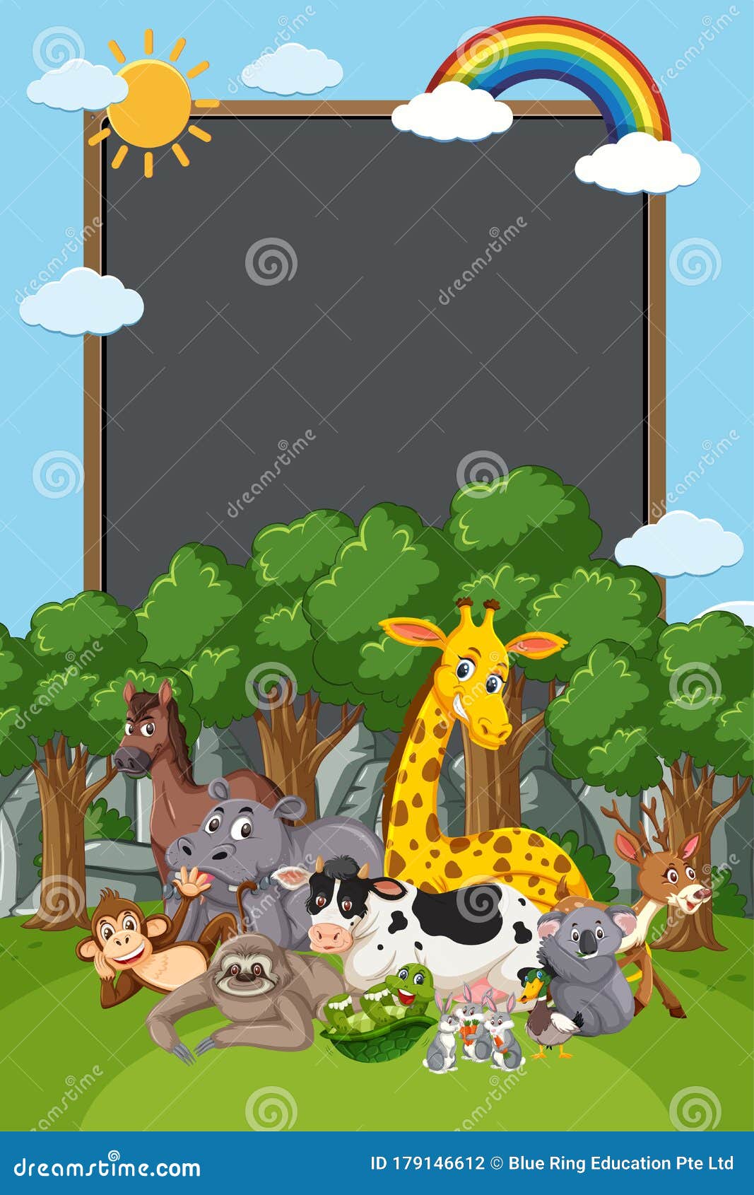 Wild Animals Border Border Template Design Many Wild Animals