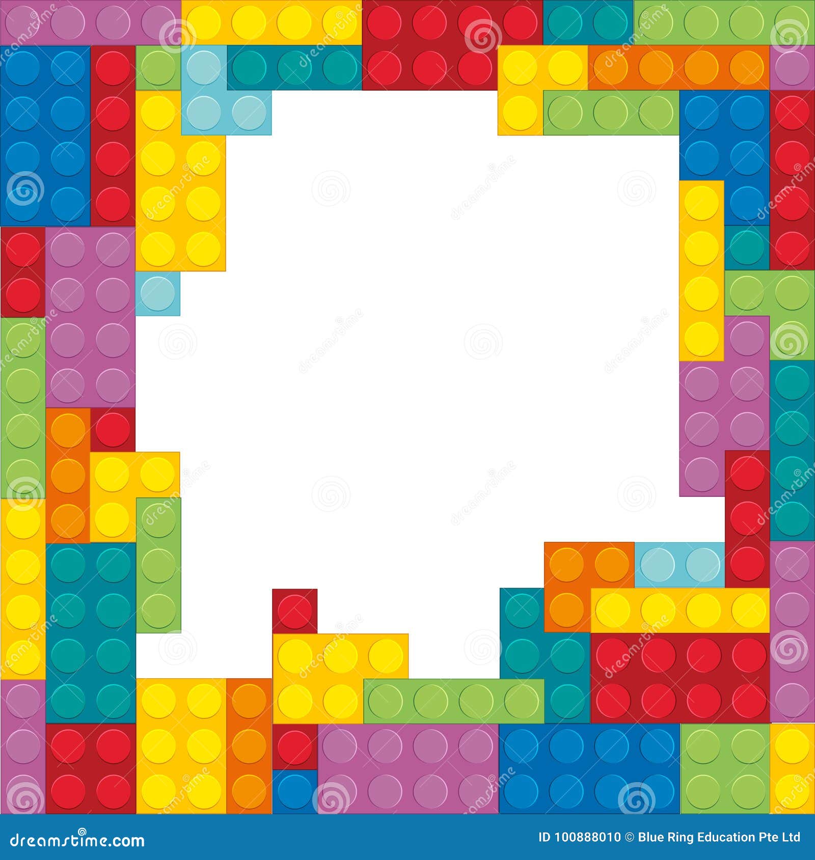 Border Template with Different Shapes of Blocks Stock Vector ...