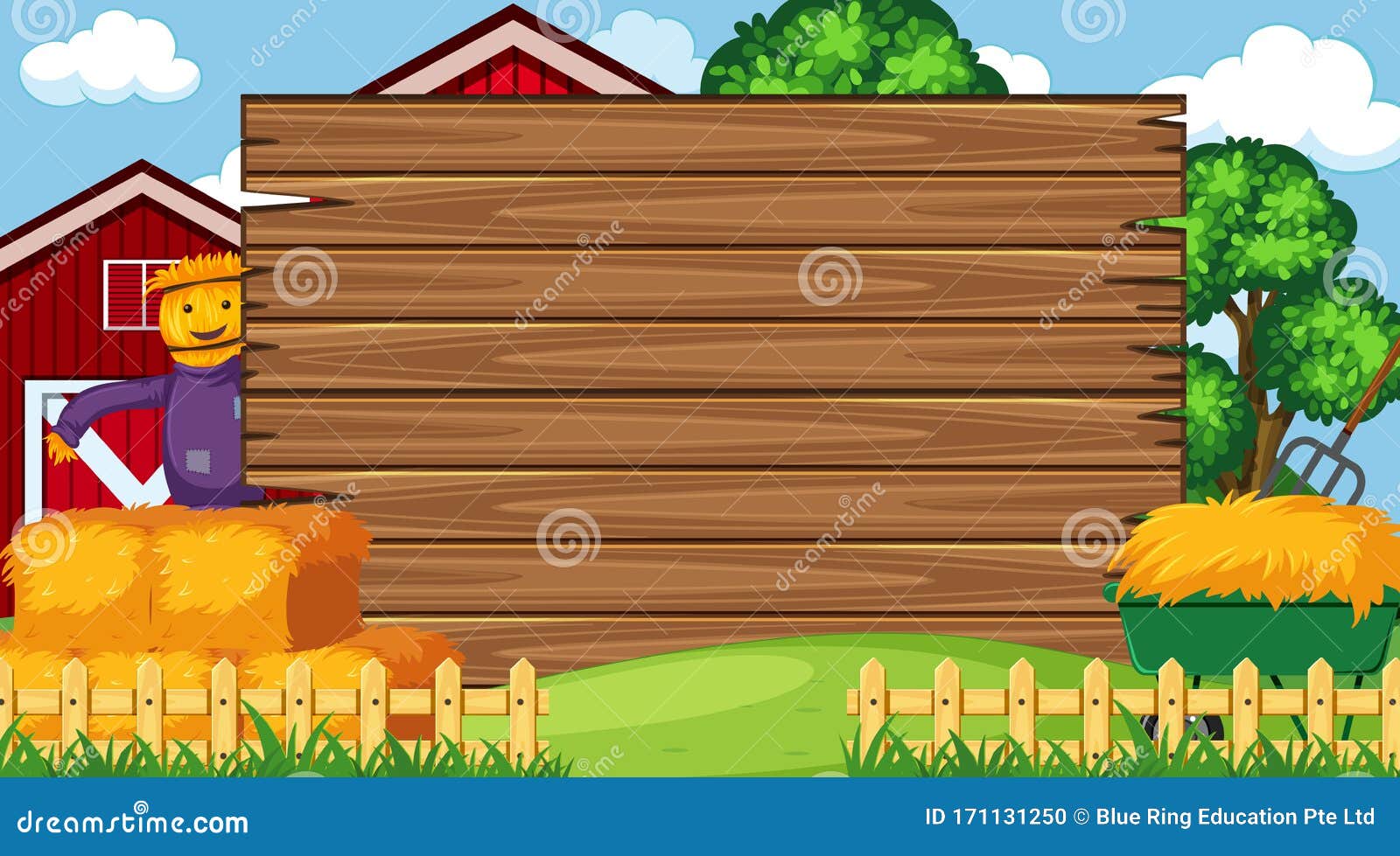 Border Template with Farm Scene in Background Stock Illustration ...