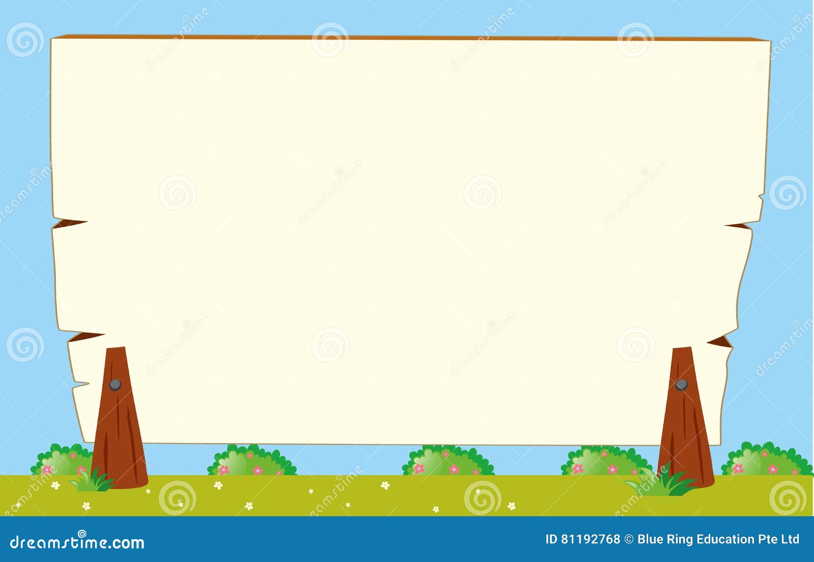 Border Template with Garden Background Stock Vector - Illustration of ...