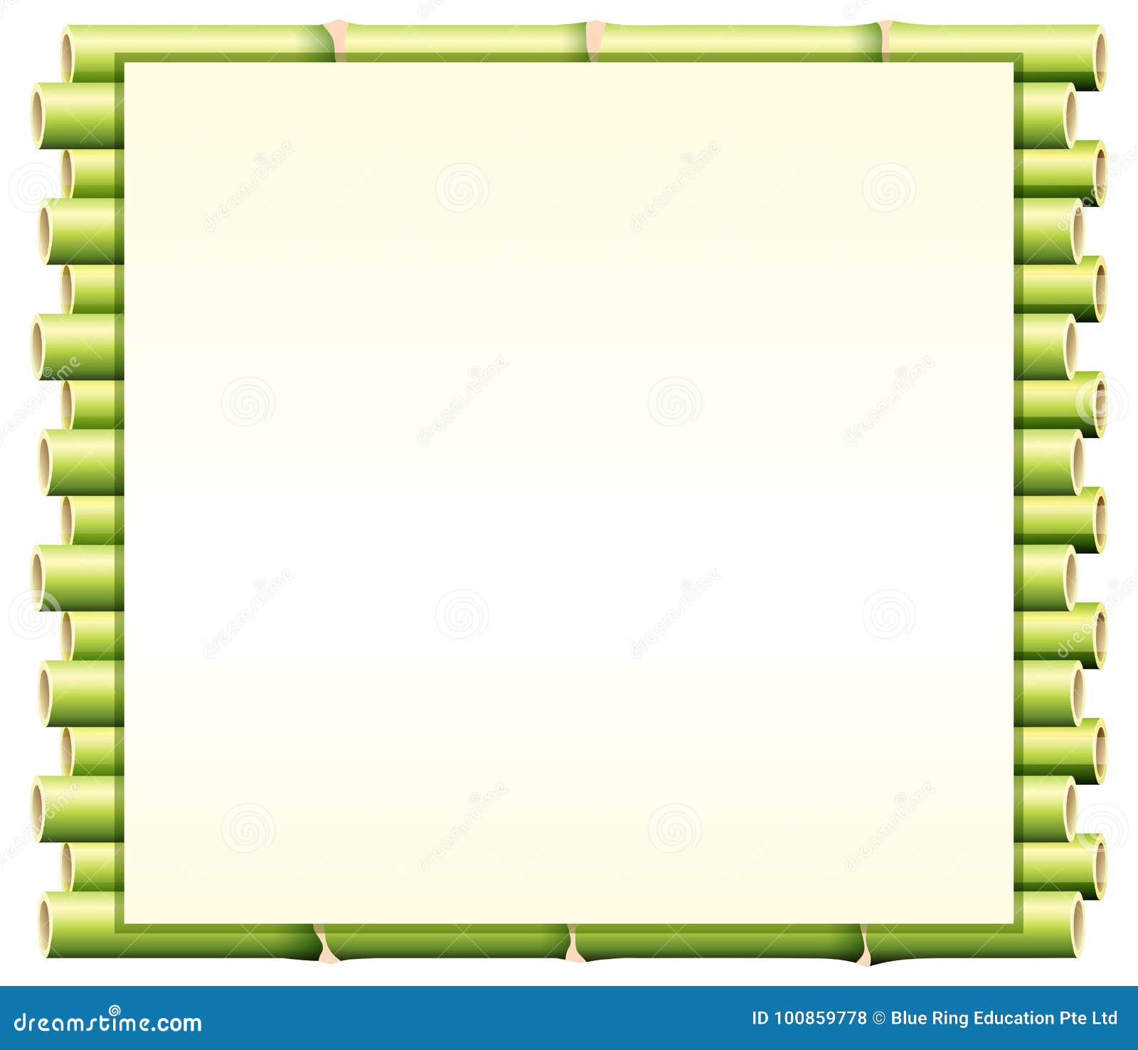 Border Template with Green Bamboo Stock Vector - Illustration of clip ...