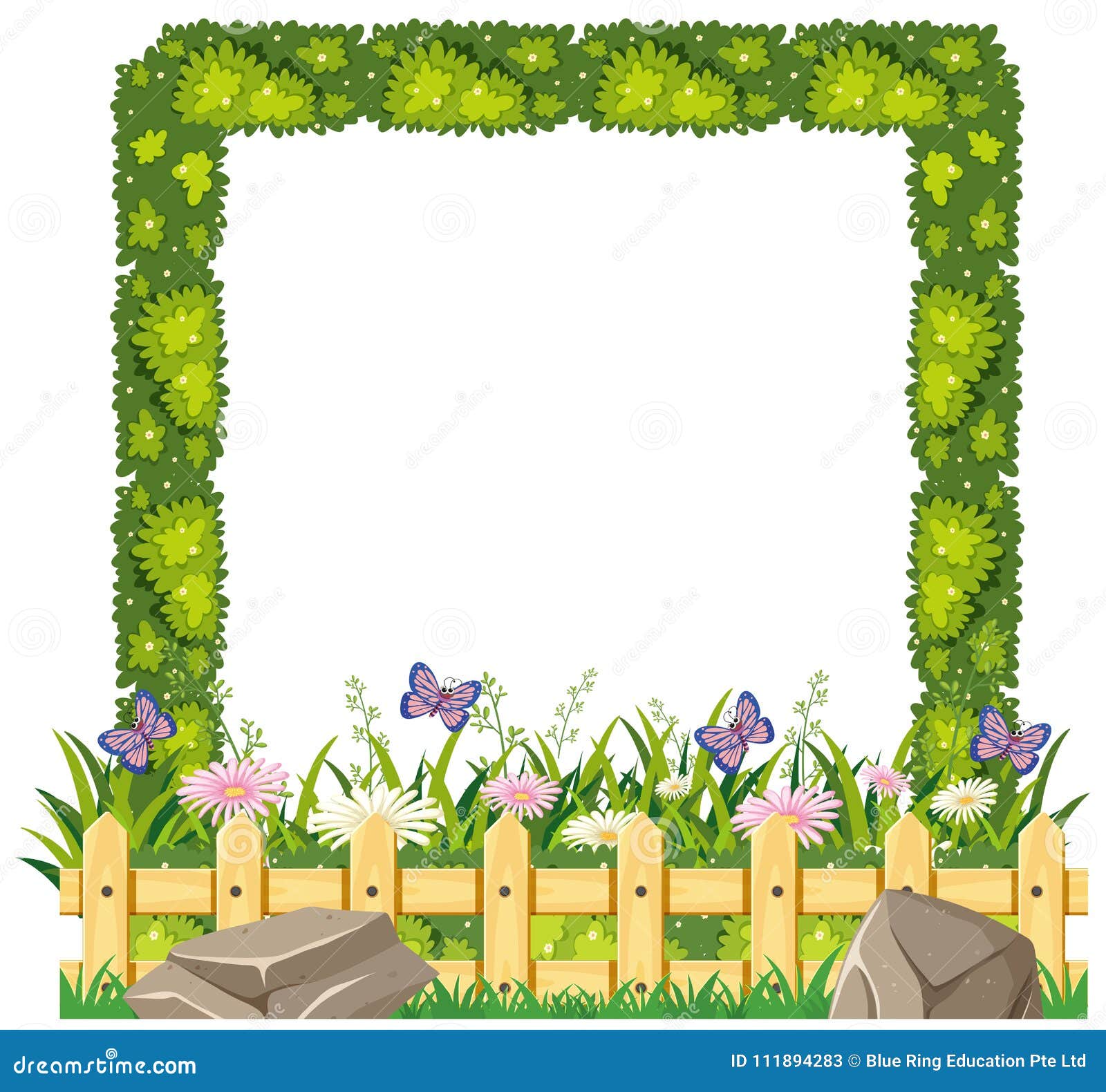 Border Template with Green Grass Stock Vector - Illustration of frame ...