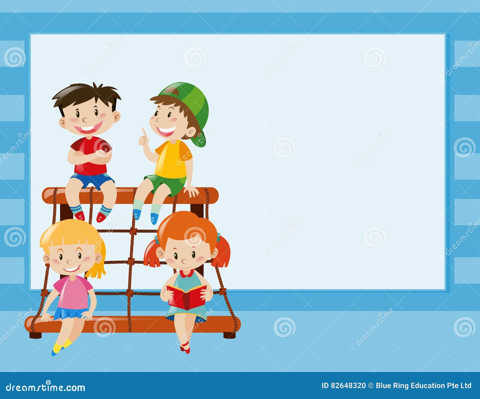 Border Template with Kids on Climbing Station Stock Vector ...