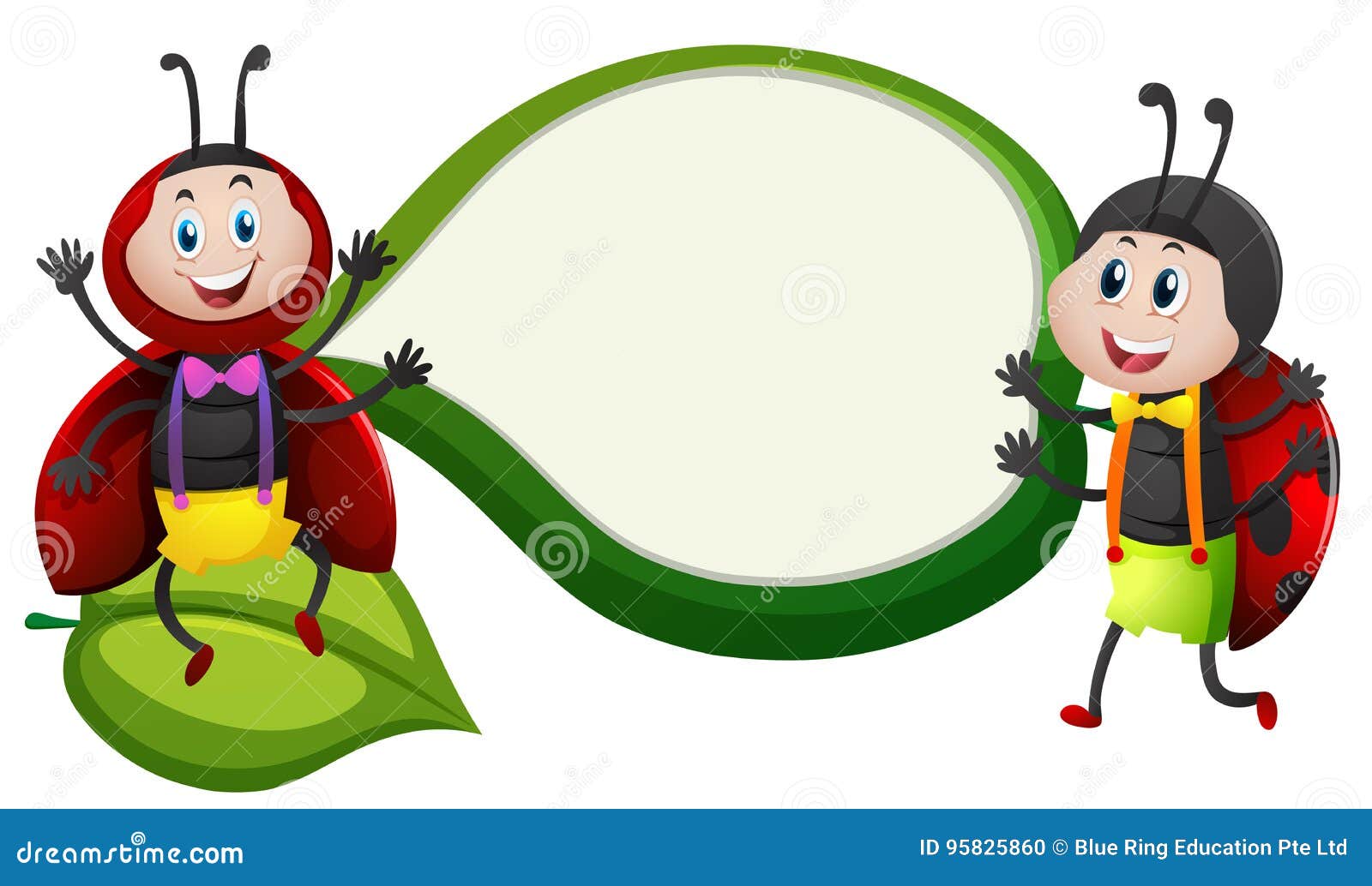 Ladybugs Border Frame With Clovers Royalty-Free Stock Image ...