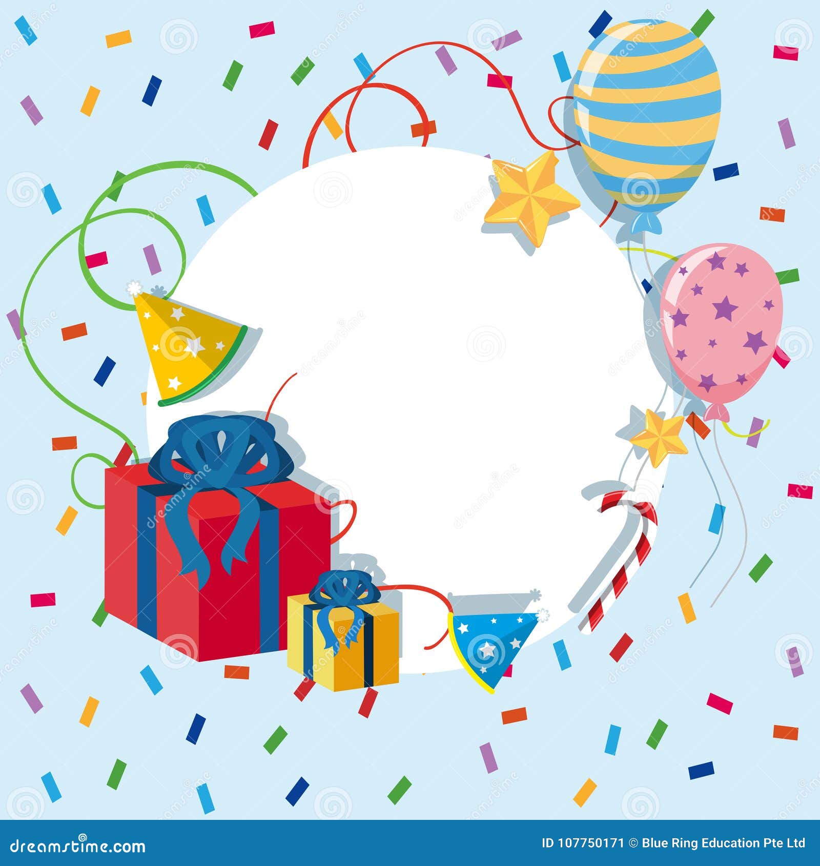 Border Template with Present Boxes Stock Vector - Illustration of ...