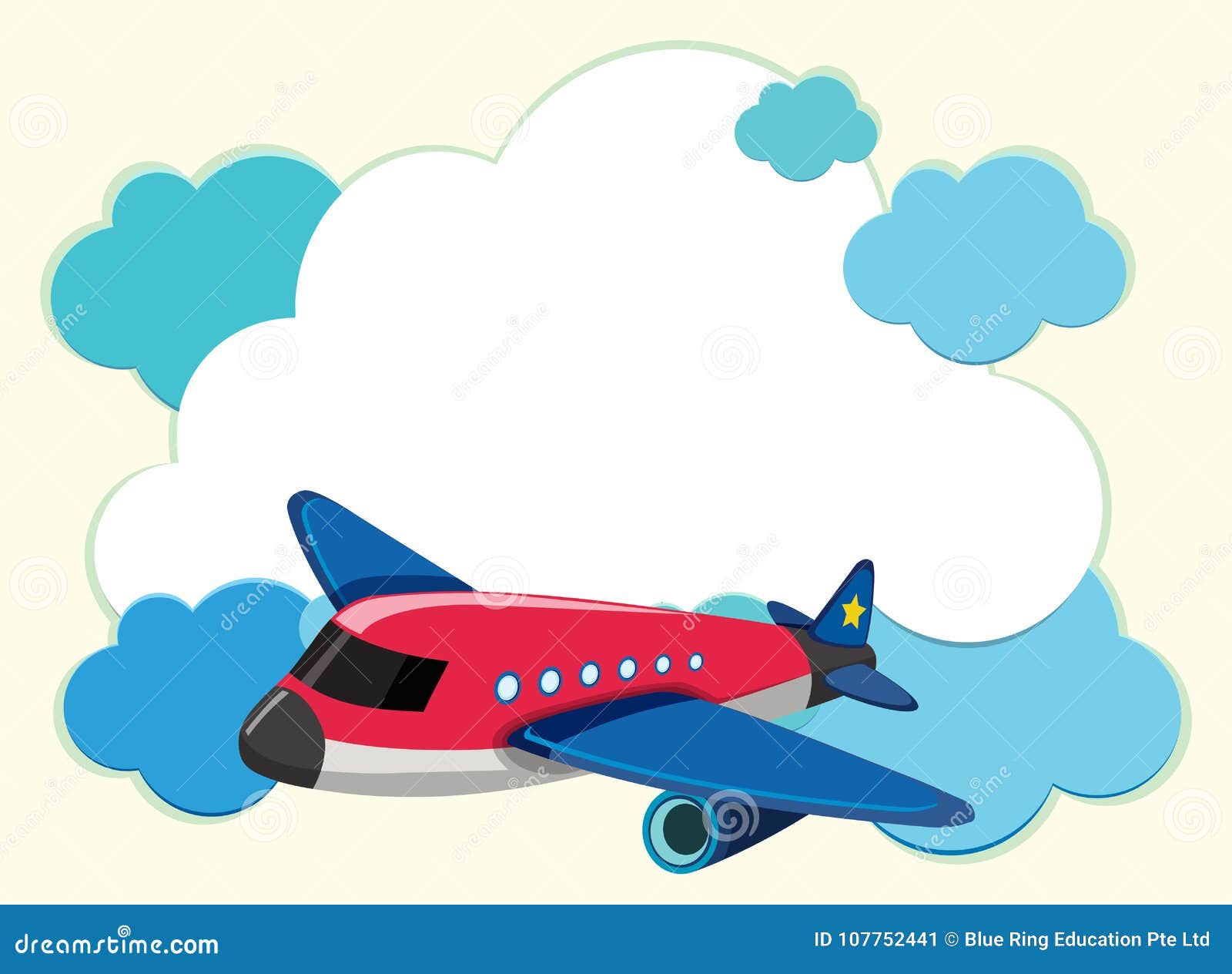 Border Template with Red Airplane Stock Vector - Illustration of ...