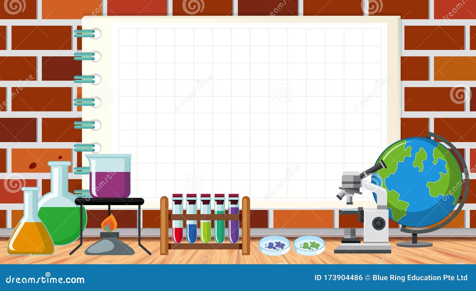 Border Template with Science Equipments in the Lab Stock Illustration ...