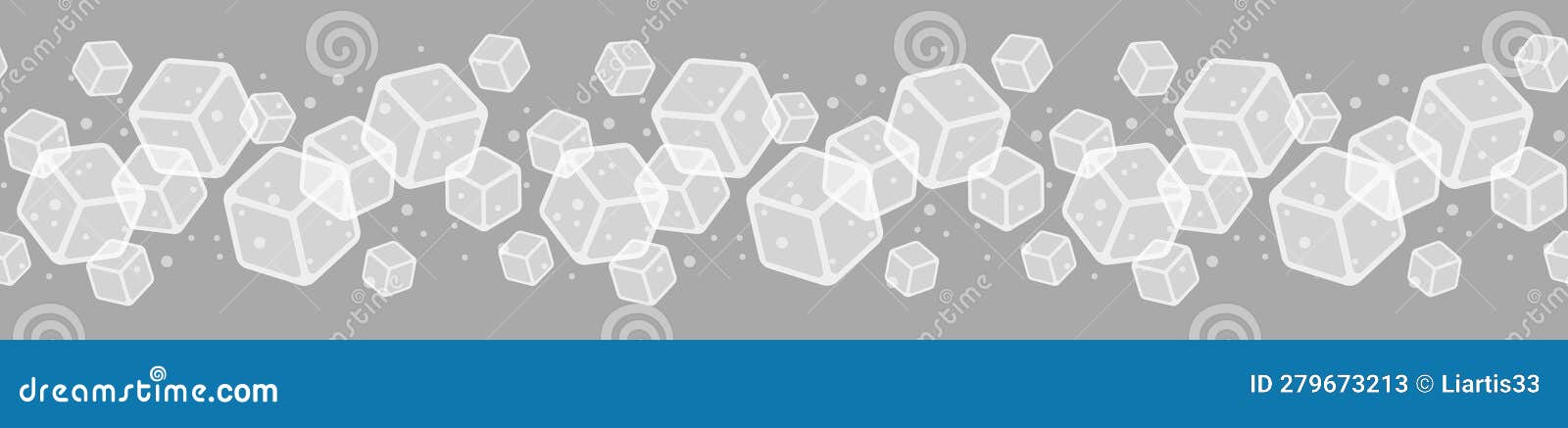 Border with Transparent 3d Ice Cubes and Bubbles. Stock Vector ...