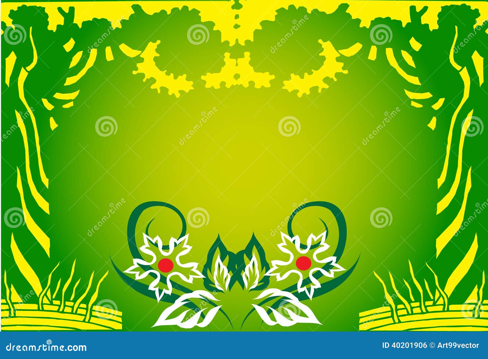 Border tree design stock illustration. Illustration of design - 40201906
