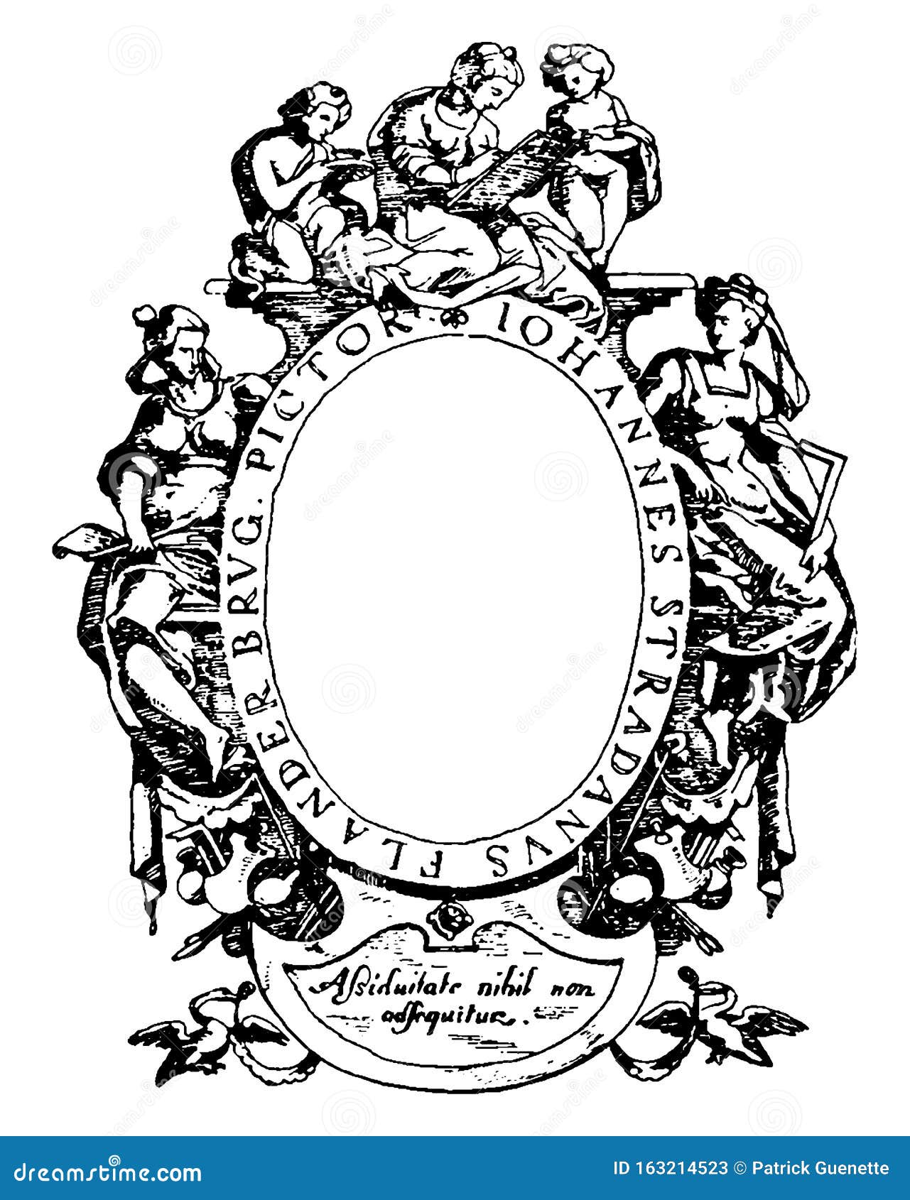 Border Typographical Frame Was Designed during the Renaissance, Vintage ...