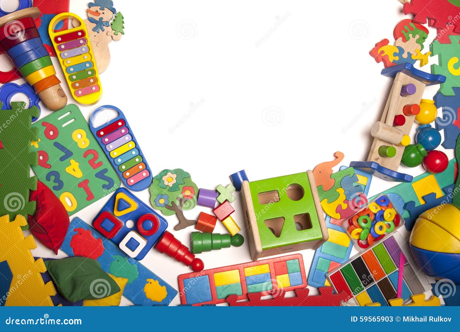 Border of very many toys stock image. Image of childhood - 59565903