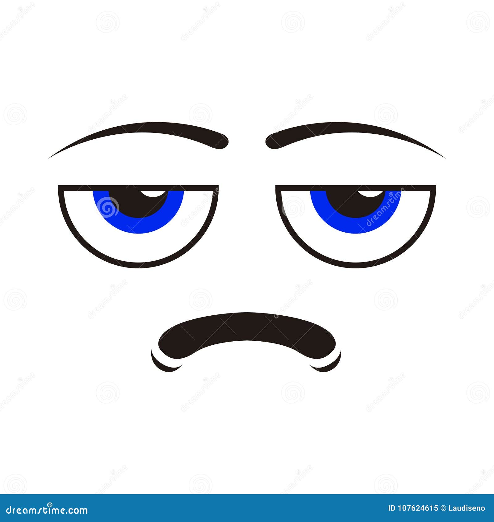 Borderless bored emoticon stock vector. Illustration of face - 107624615