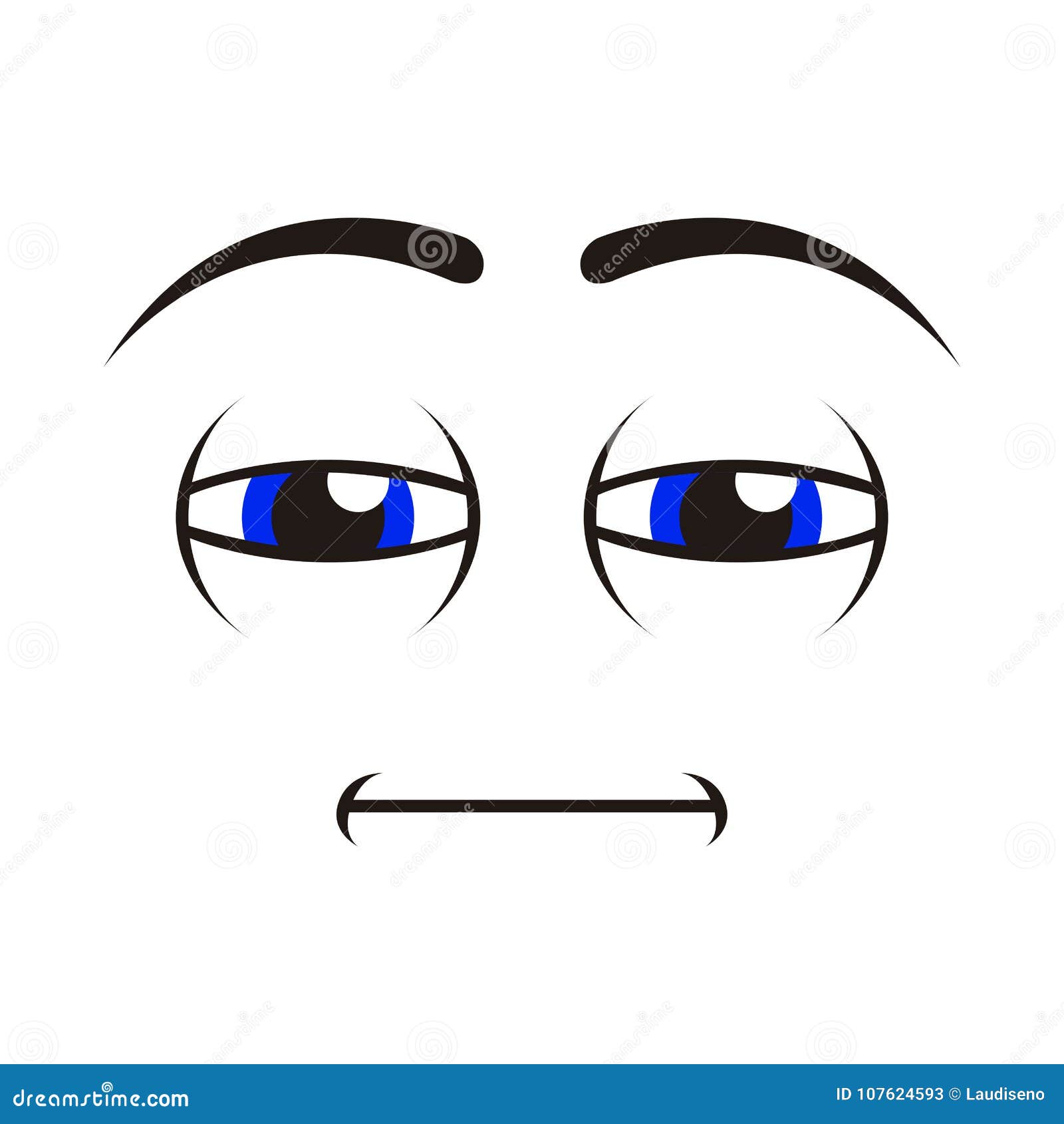 Doubt Emoticon With A Funny Kawaii Face With Angle Eyes Royalty-Free ...