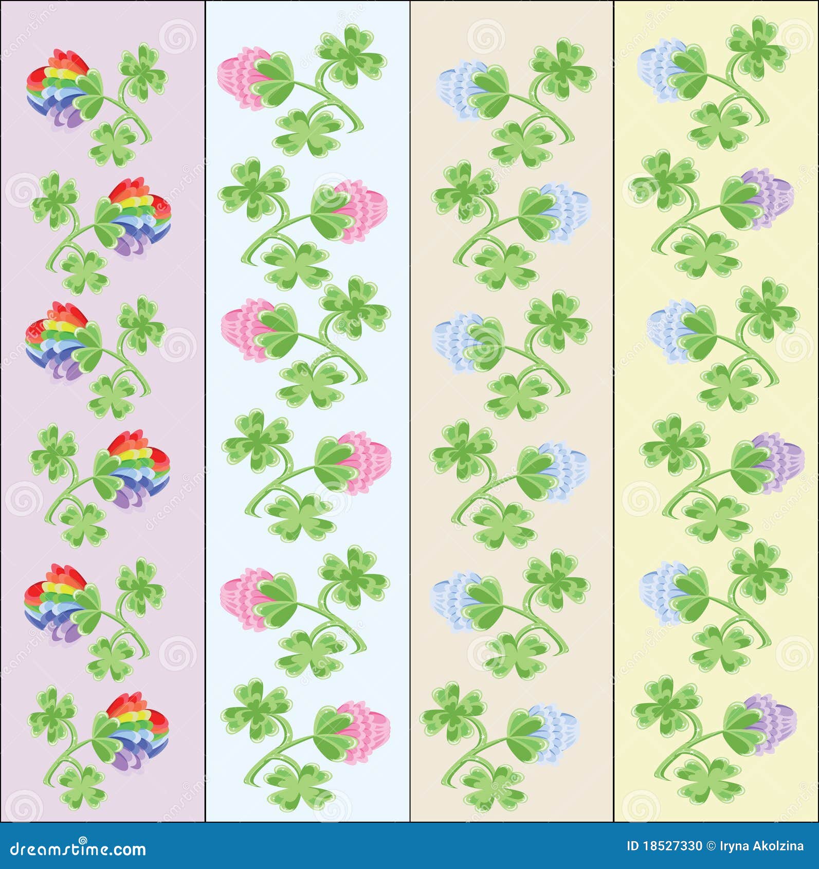 Borders clover stock vector. Illustration of season, flora - 18527330