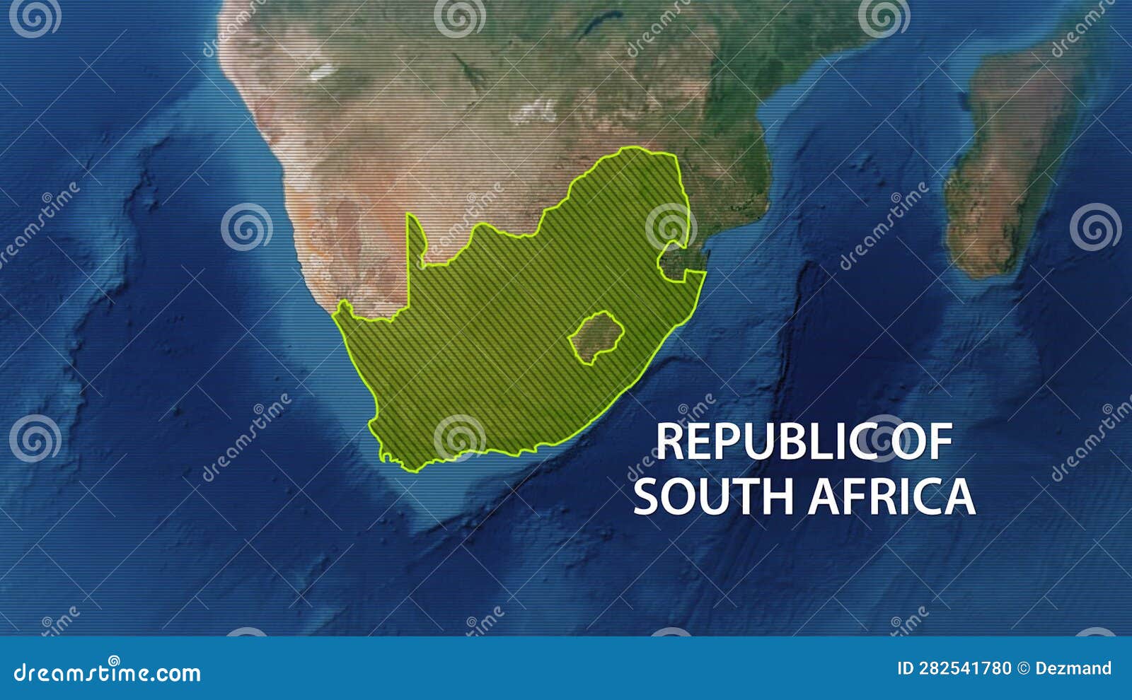 Borders of the Country of Republic of South Africa on the Map Stock ...