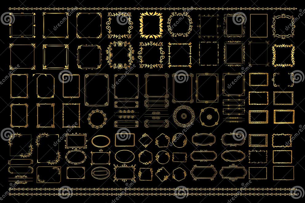 Borders and Frames Collection Stock Illustration - Illustration of ...