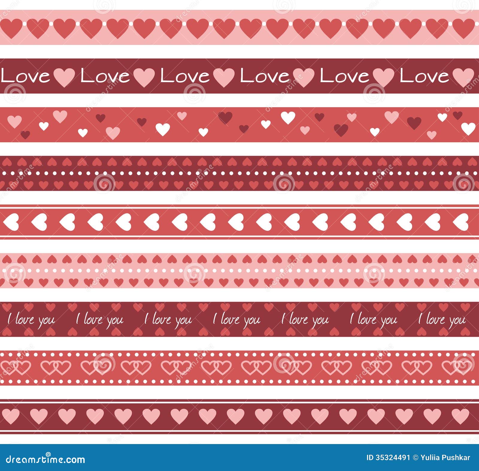 Borders with hearts stock vector. Illustration of isolated - 35324491